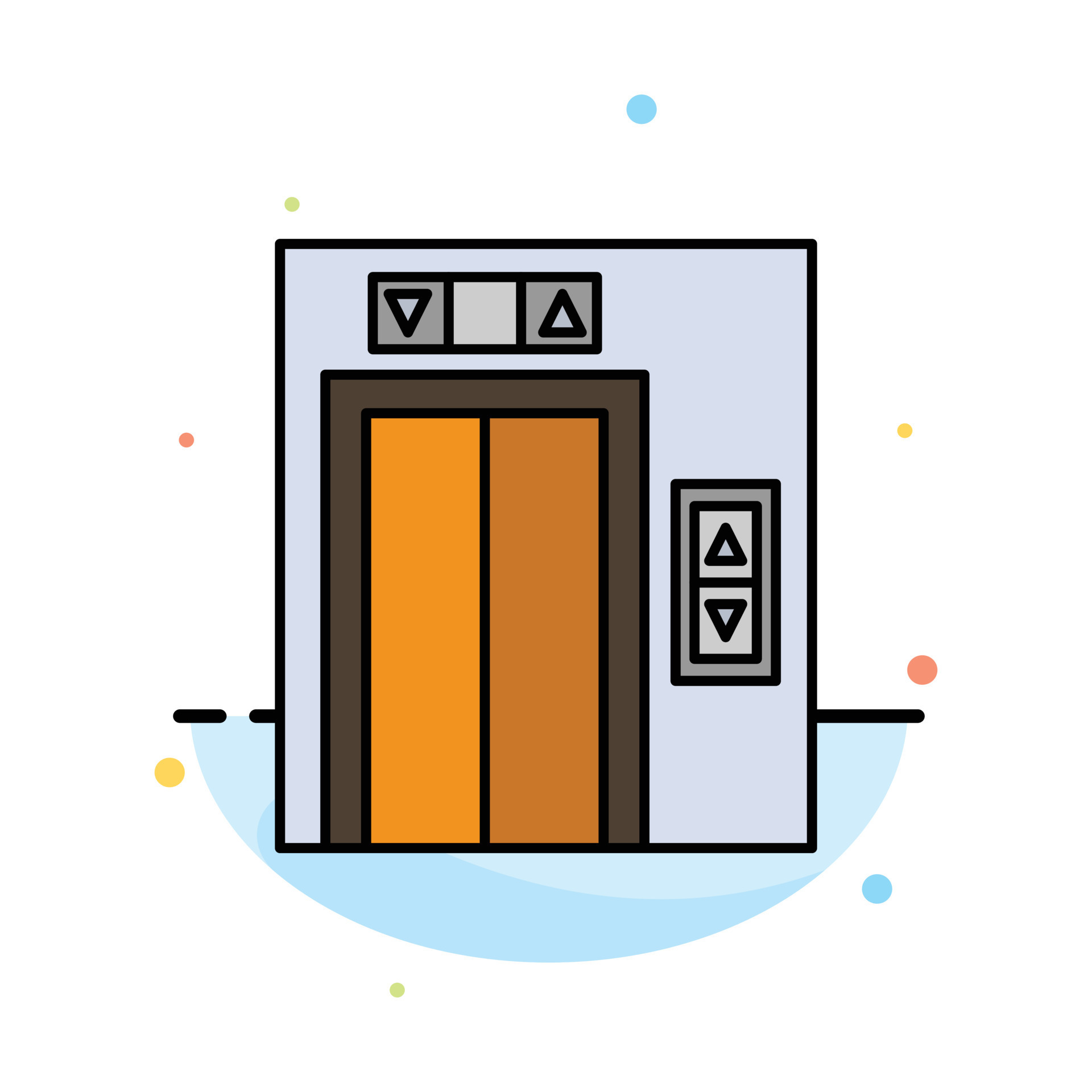 Lift Building Construction Abstract Flat Color Icon Template 13176679