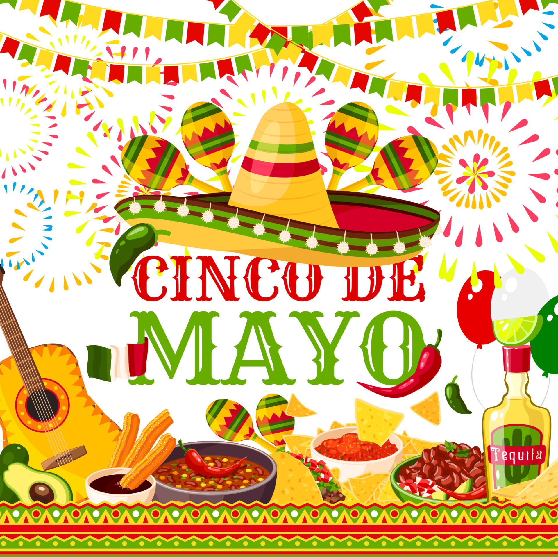 Cinco de Mayo fiesta Mexican vector greeting card 13176993 Vector Art ...