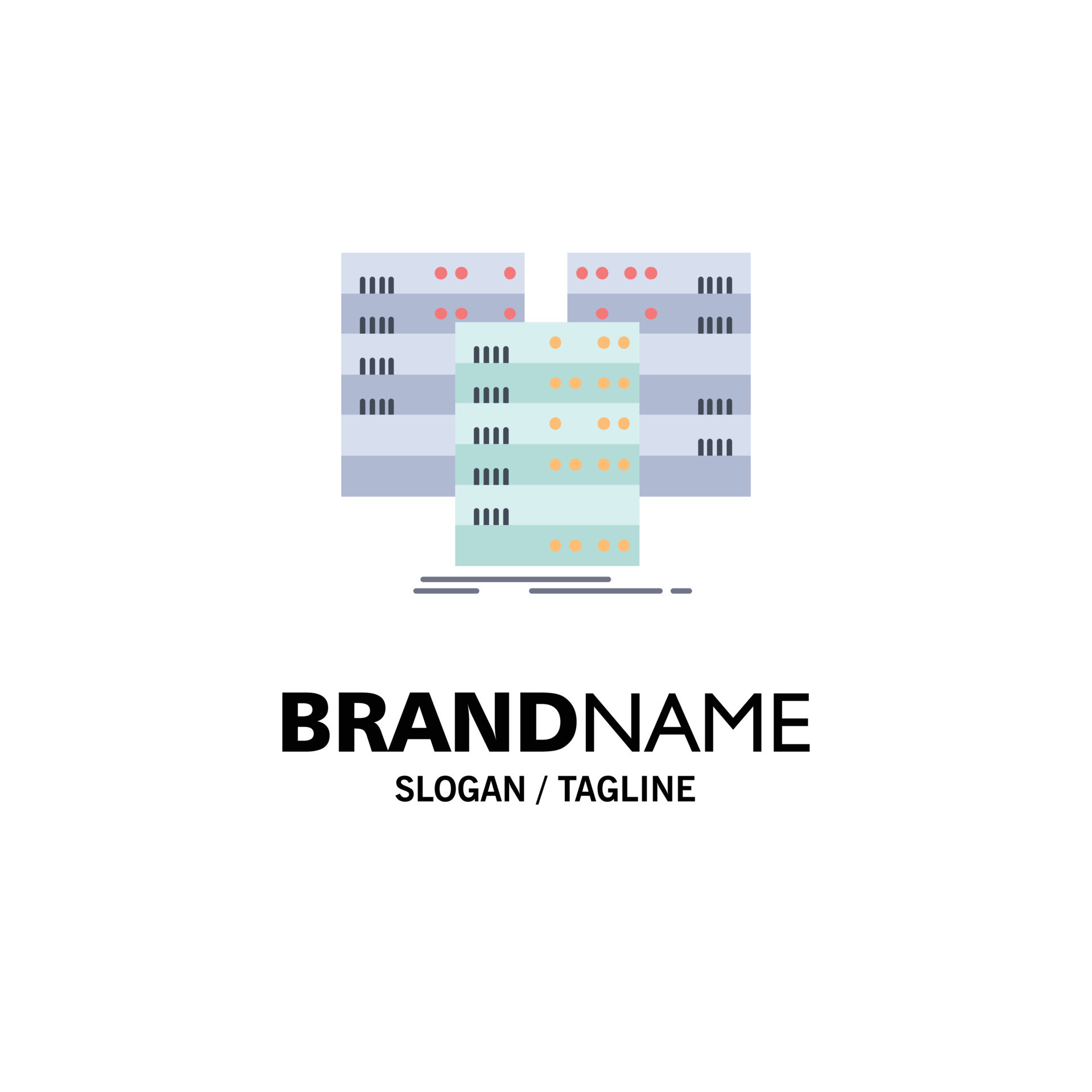 Center centre data database server Flat Color Icon Vector 13177232 ...