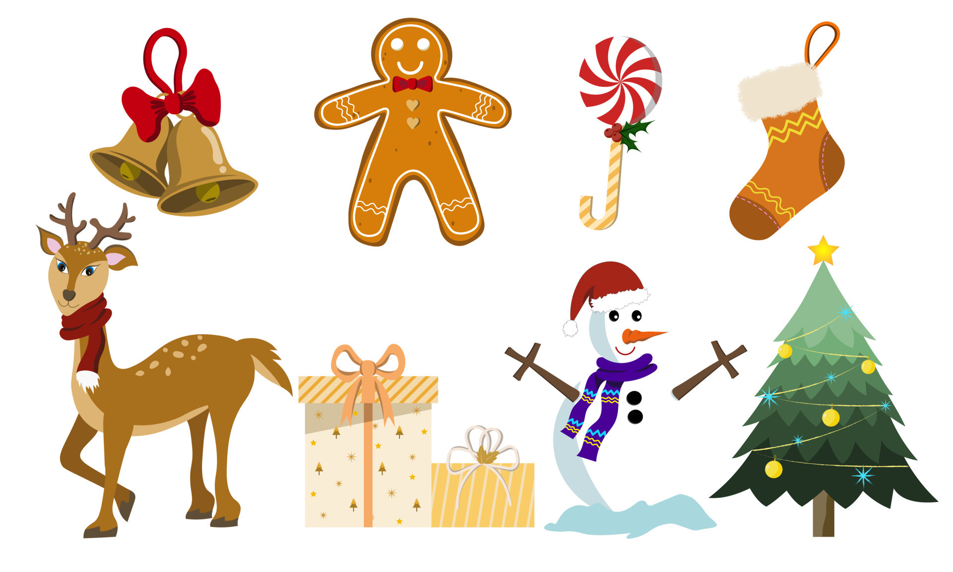 Collection of Christmas elements for decoration 13177324 Vector Art at ...