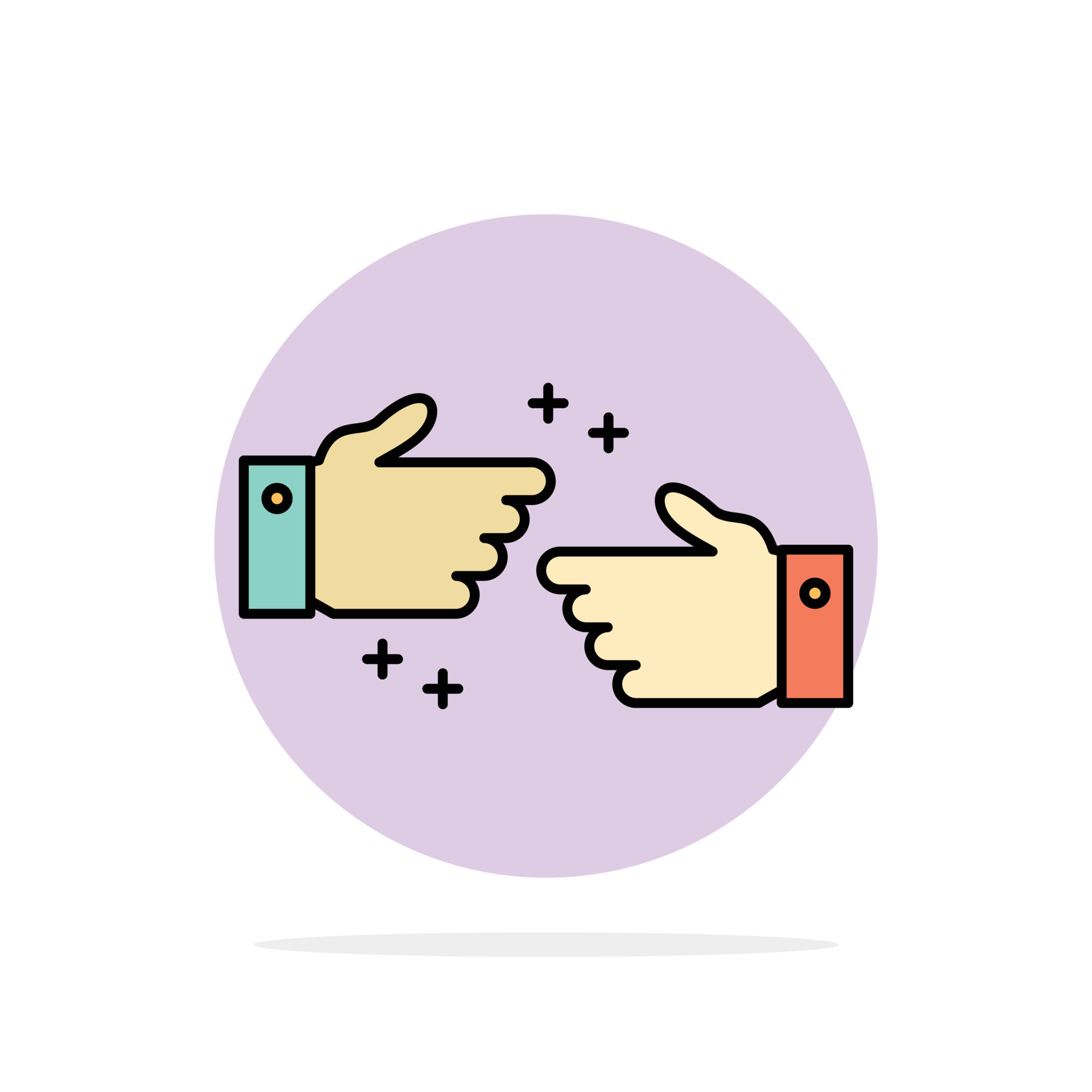 Handshake Done Ok Business Abstract Circle Background Flat color Icon ... Handshake Done Ok Business Abstract Circle Background Flat color Icon ...