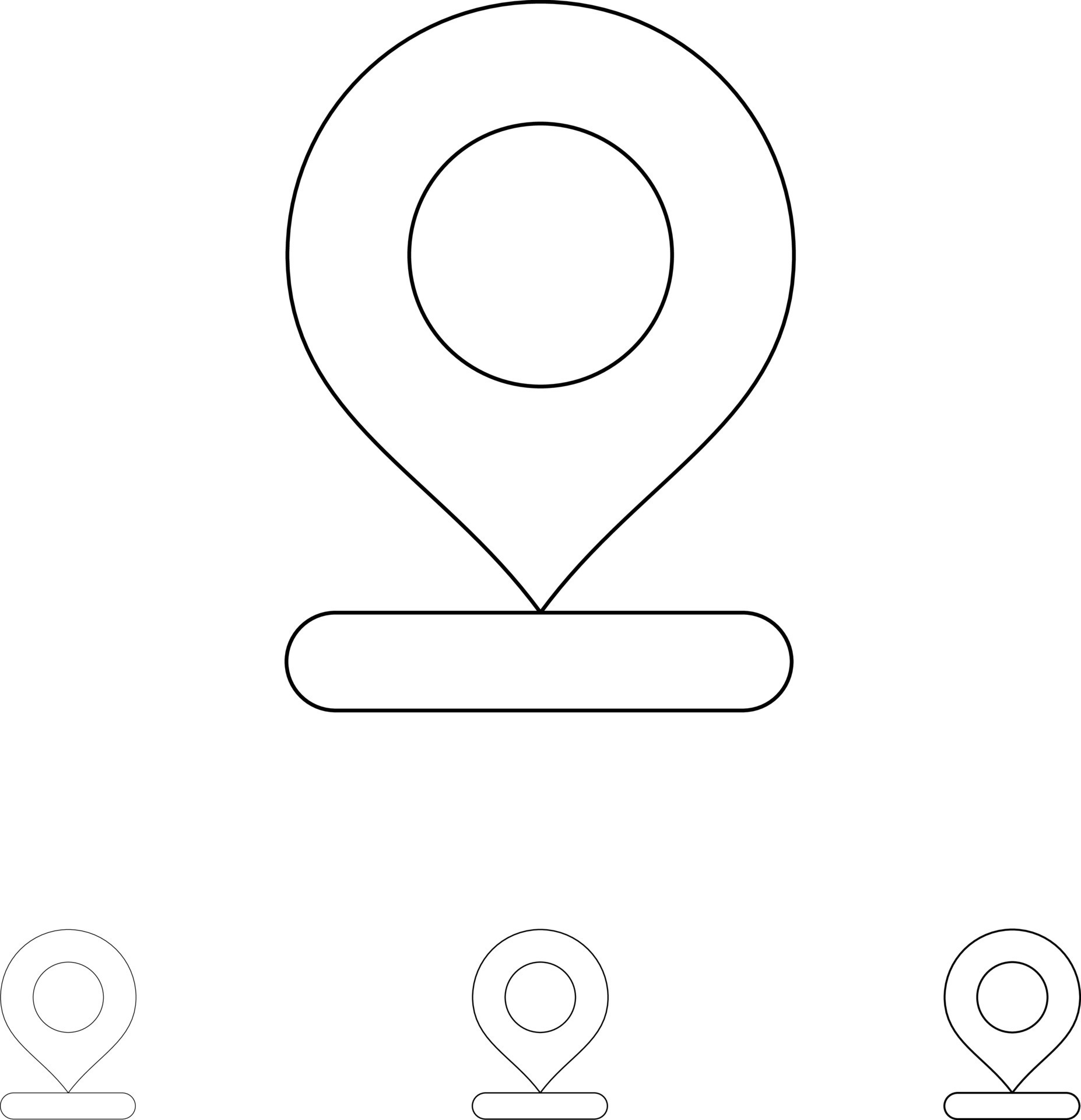 Location Map Marker Pin Bold And Thin Black Line Icon Set 13179365 Vector Art At Vecteezy