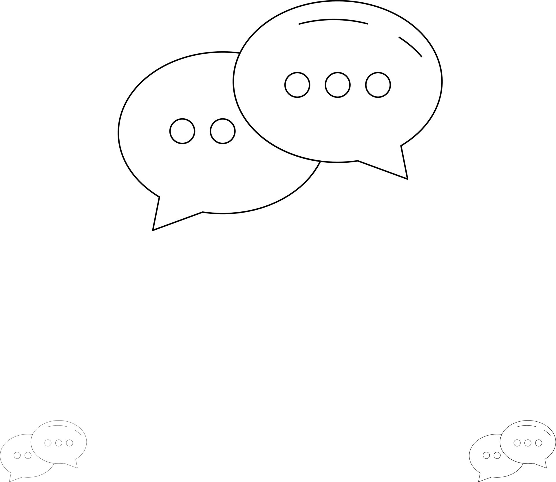 Chat Chatting Conversation Dialogue Bold And Thin Black Line Icon Set
