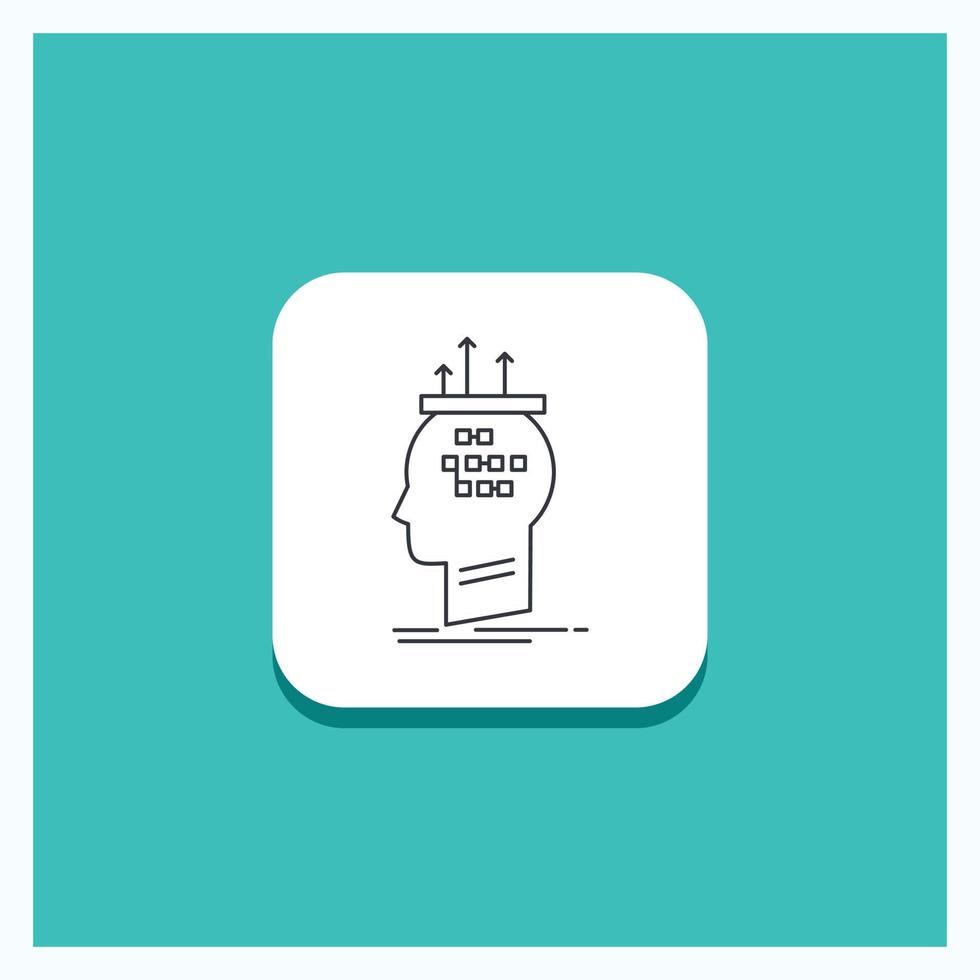 Round Button for Algorithm. brain. conclusion. process. thinking Line ...