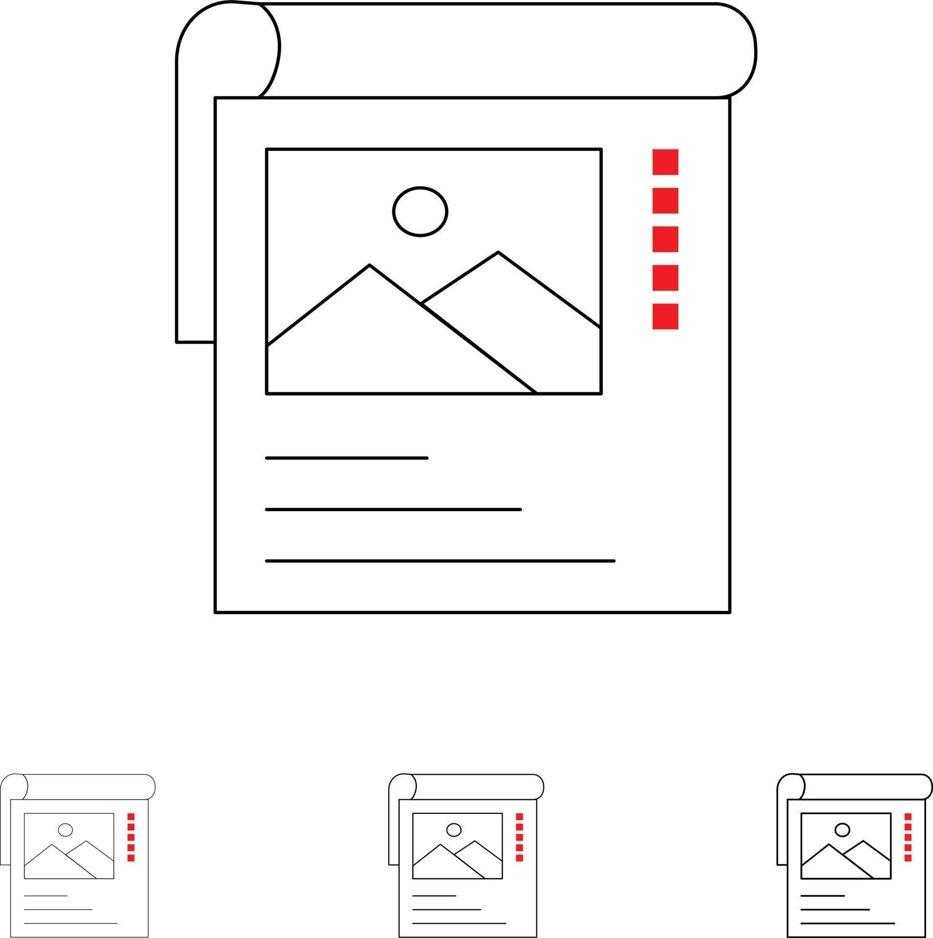 Wallpaper Poster Brochure Bold and thin black line icon set 13180480 Vector Art at Vecteezy