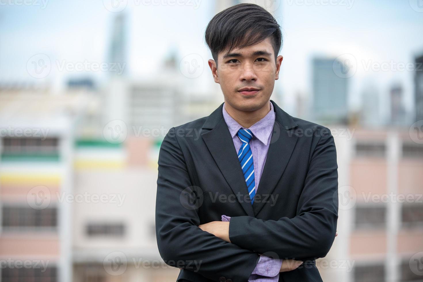 business man standing confidently smiling and laughing happy outside the office. 13186476 Stock ...