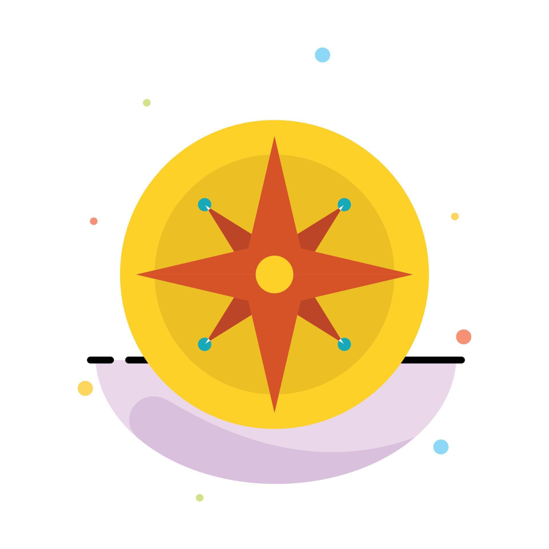 Compass Location Navigation Navigator Position Abstract Flat Color Icon Template 13190971 Vector