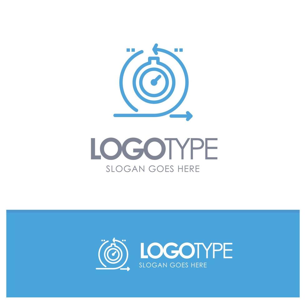 Agile Cycle Development Fast Iteration Blue Outline Logo With Place For