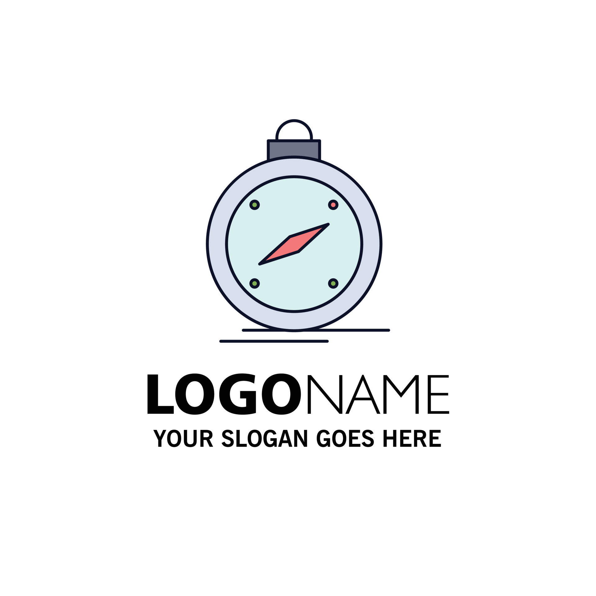 Compass Direction Navigation Gps Location Flat Color Icon Vector