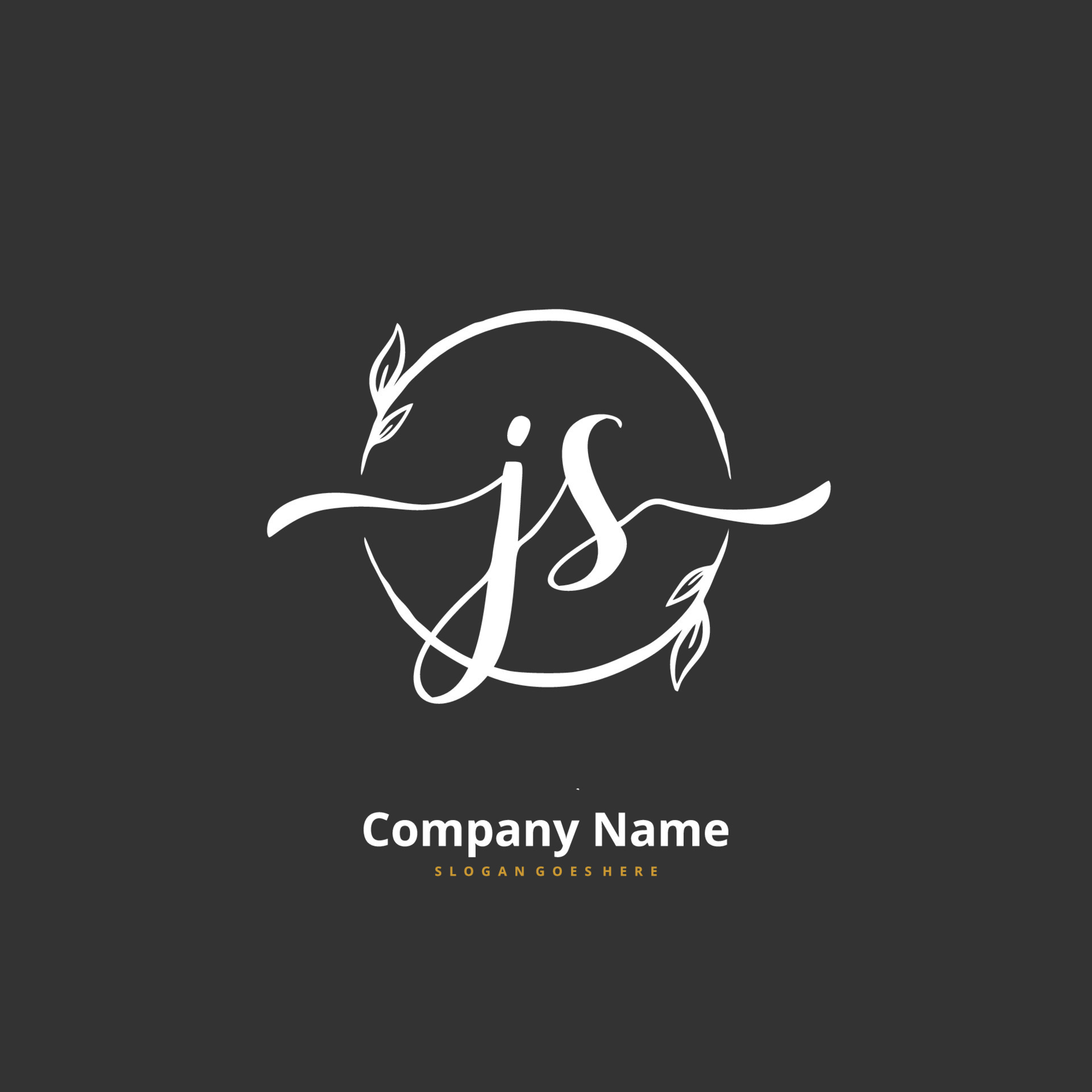 JS Initial handwriting and signature logo design with circle. Beautiful ...