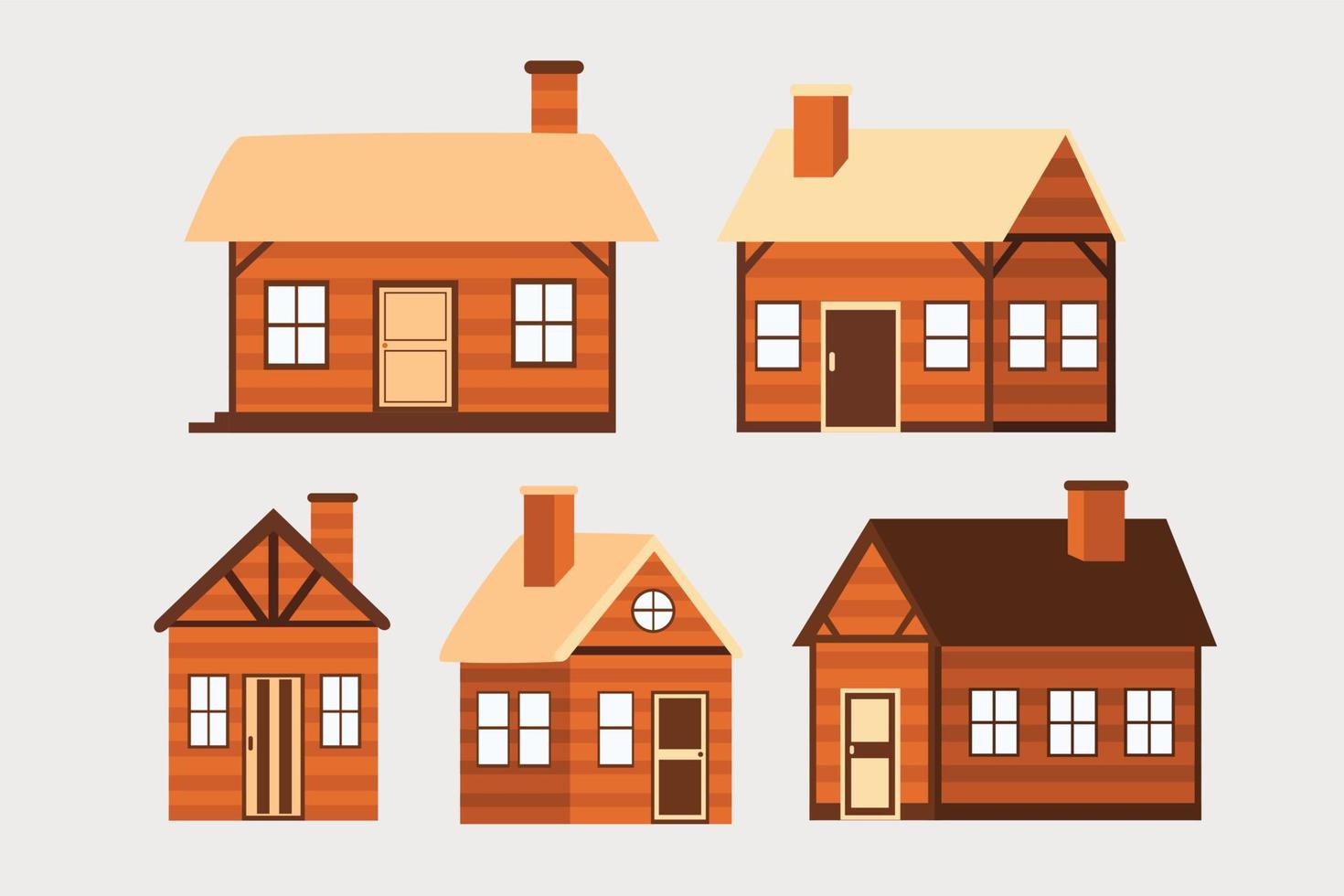 Wooden log cabin collection vector 13192754 Vector Art at Vecteezy
