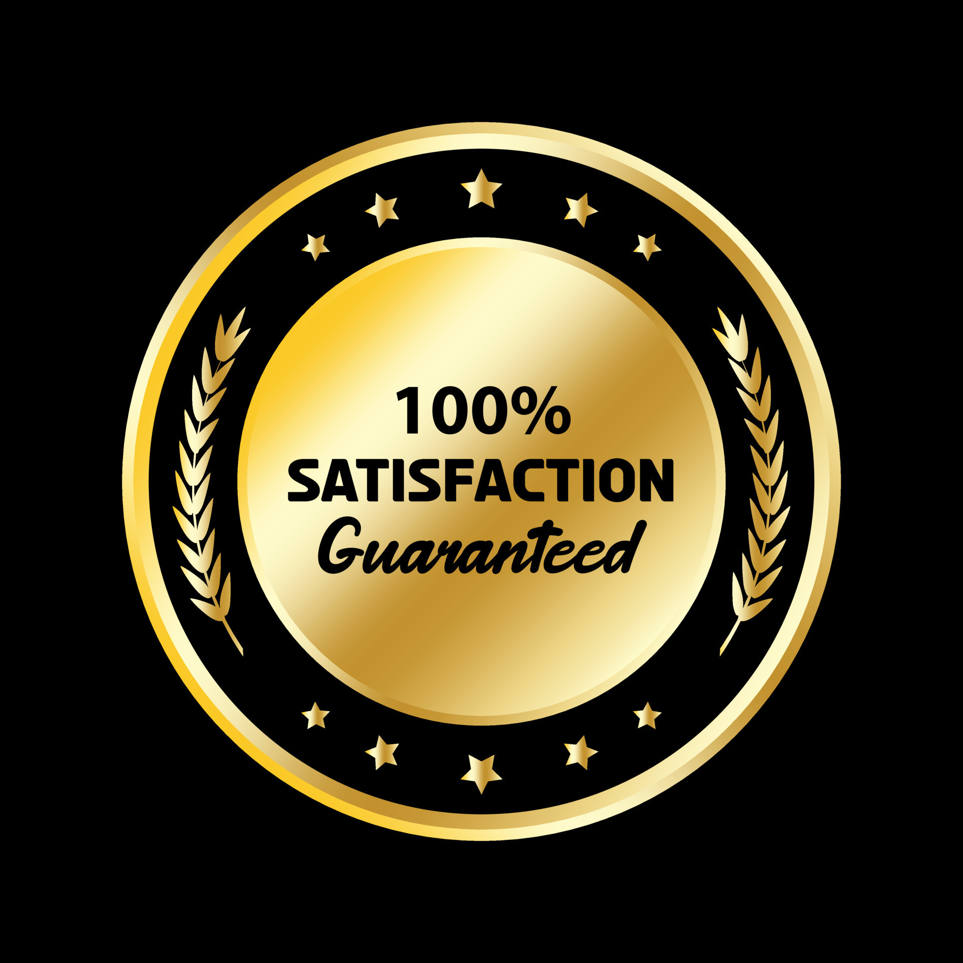 Golden badge emblem satisfaction guaranteed label 13193426 Vector Art ... Golden badge emblem satisfaction guaranteed label 13193426 Vector Art ...