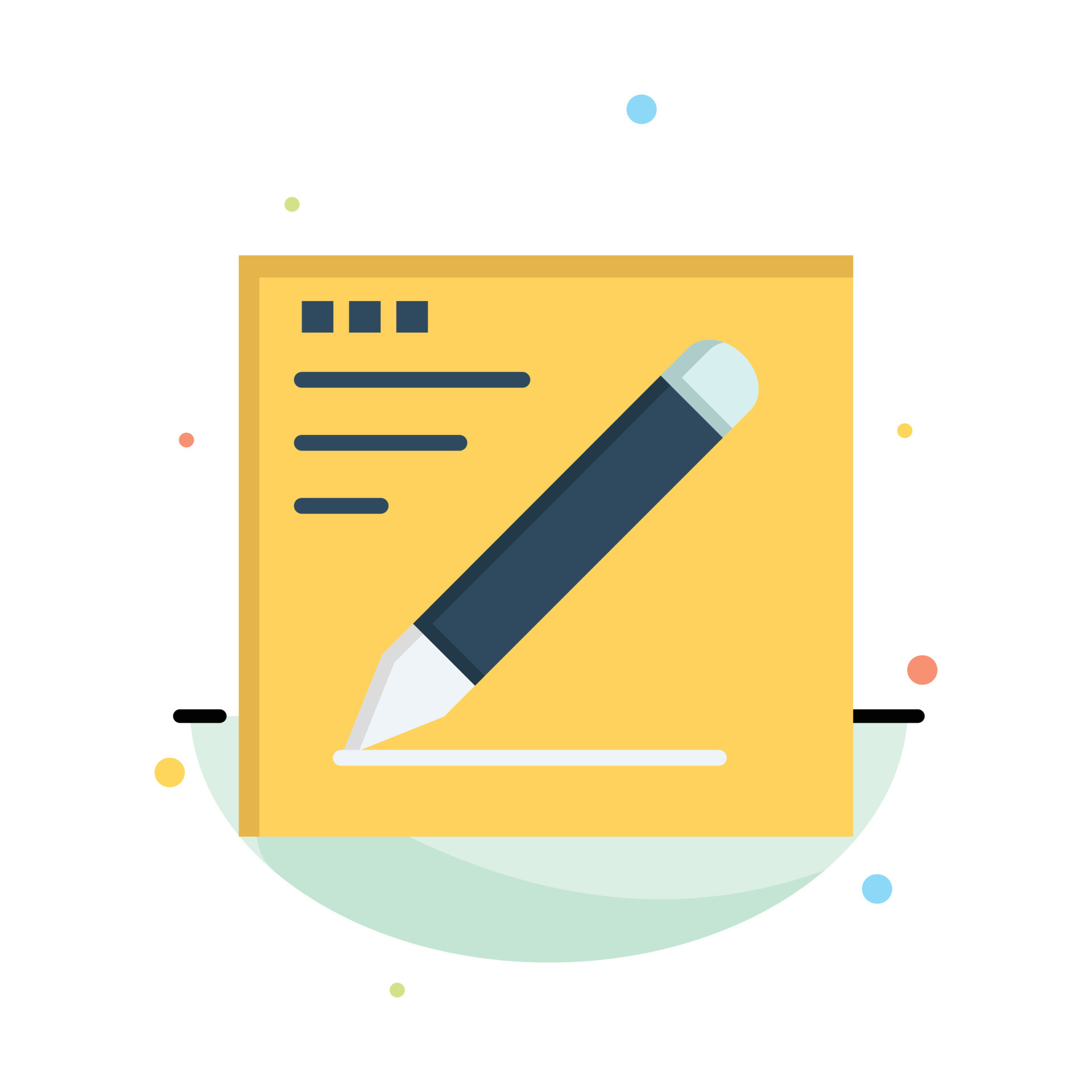 Browser Pencil Text Education Abstract Flat Color Icon Template