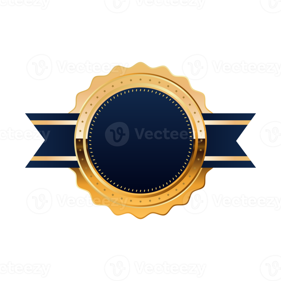 Premium Quality Badge With Blue And Gold Color 13195637 Png