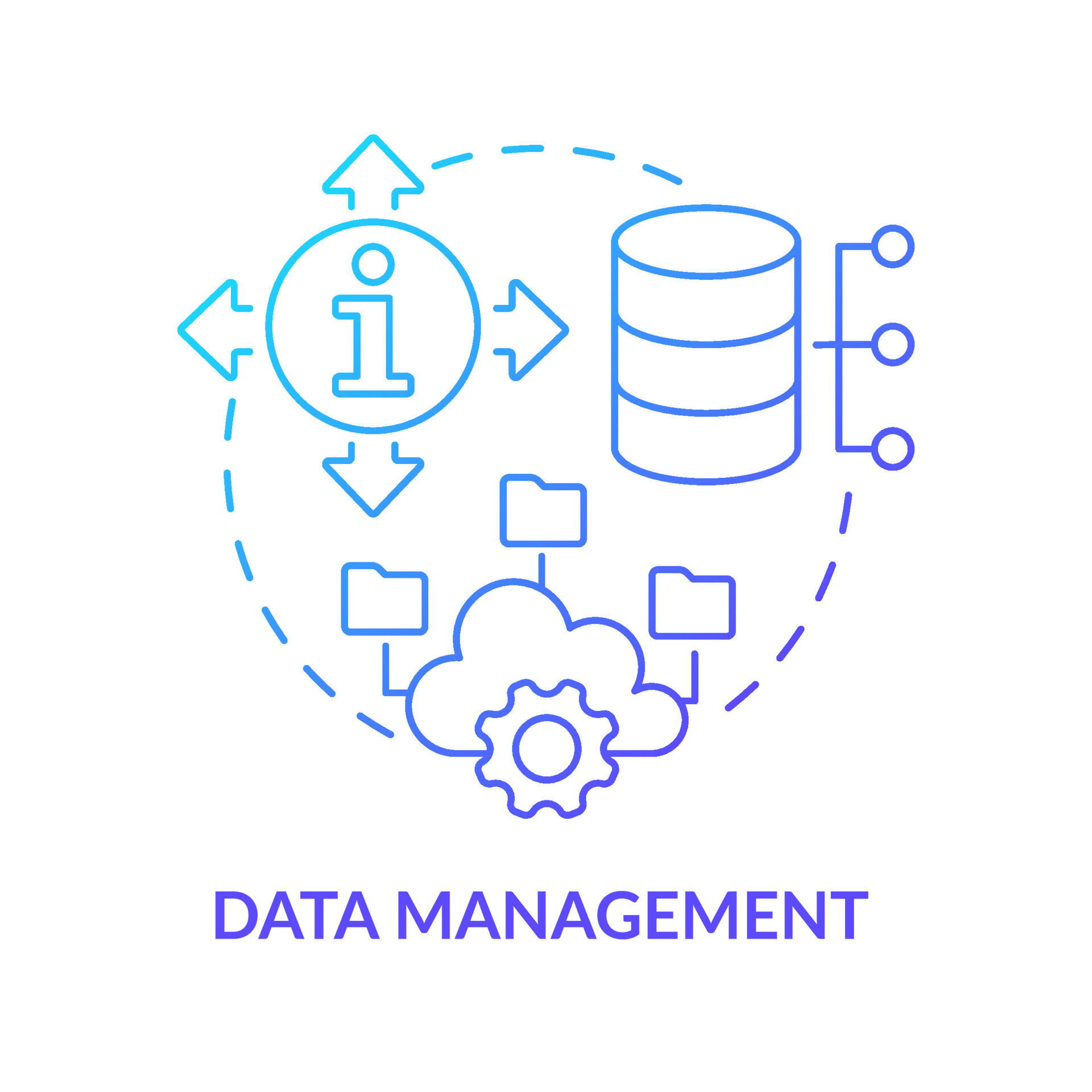 Data Management Blue Gradient Concept Icon Collect And Storing