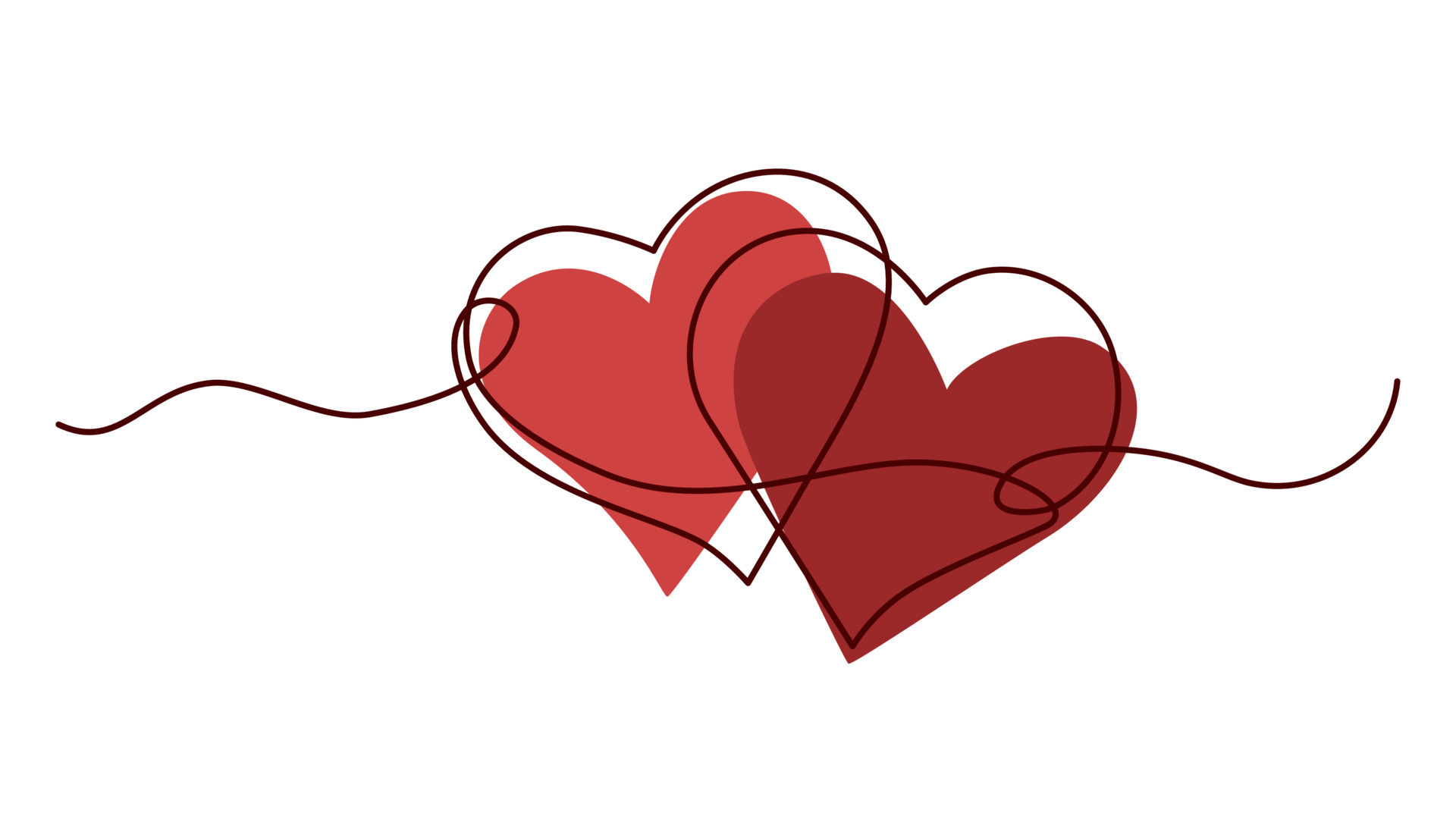 Corazón Concepto De Amistad Y Amor Dibujo De Arte De Línea Continua