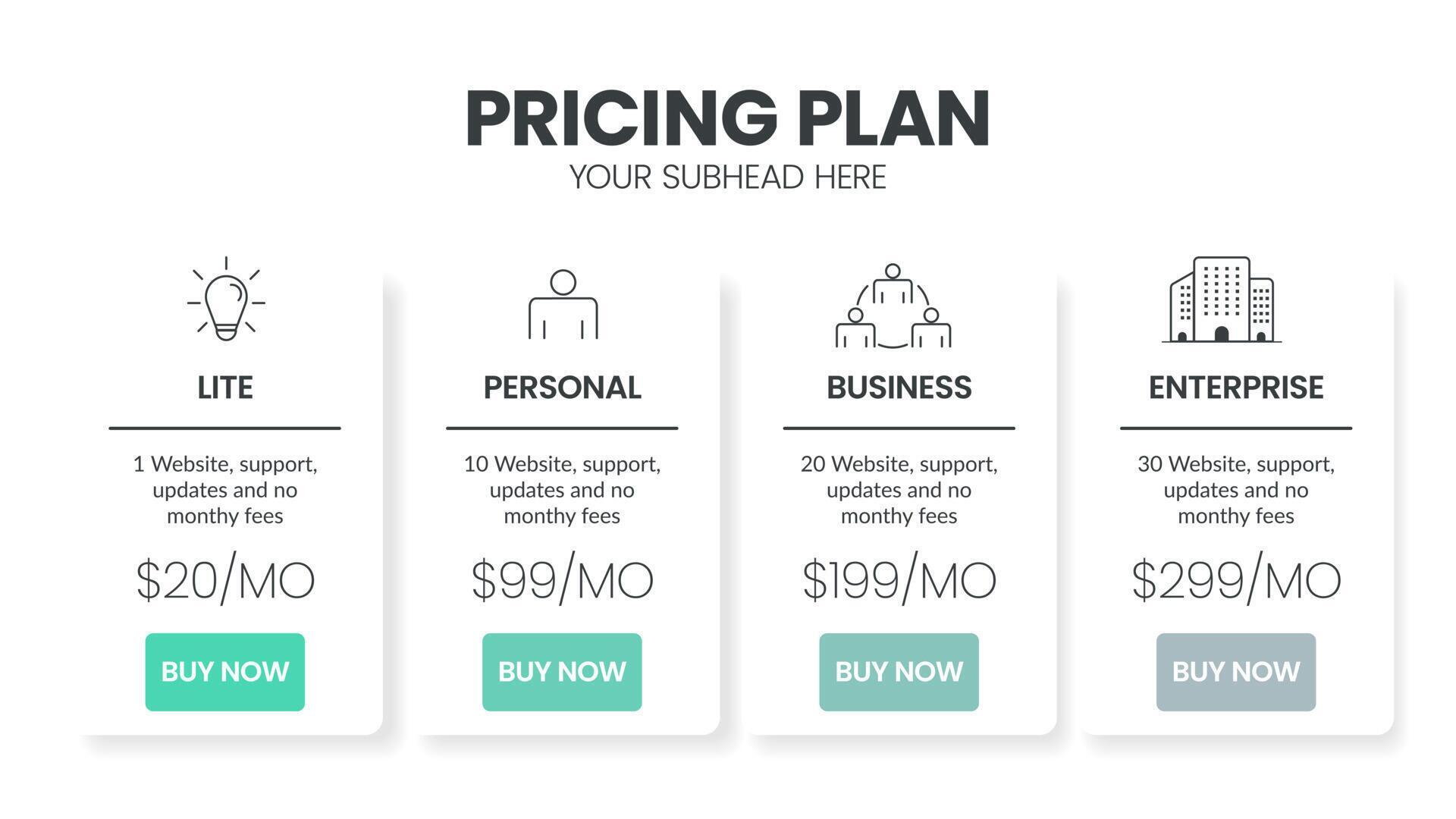 Modern creative pricing subscription plan table template with minimal ... Modern creative pricing subscription plan table template with minimal ...