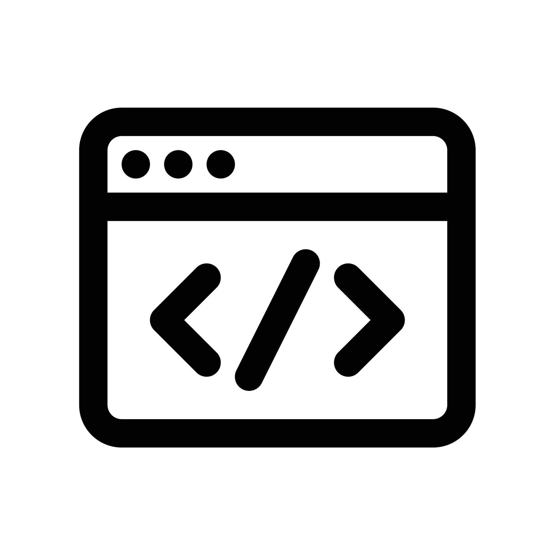 Web coding icon with browser in black outline style 13210885 Vector Art ...