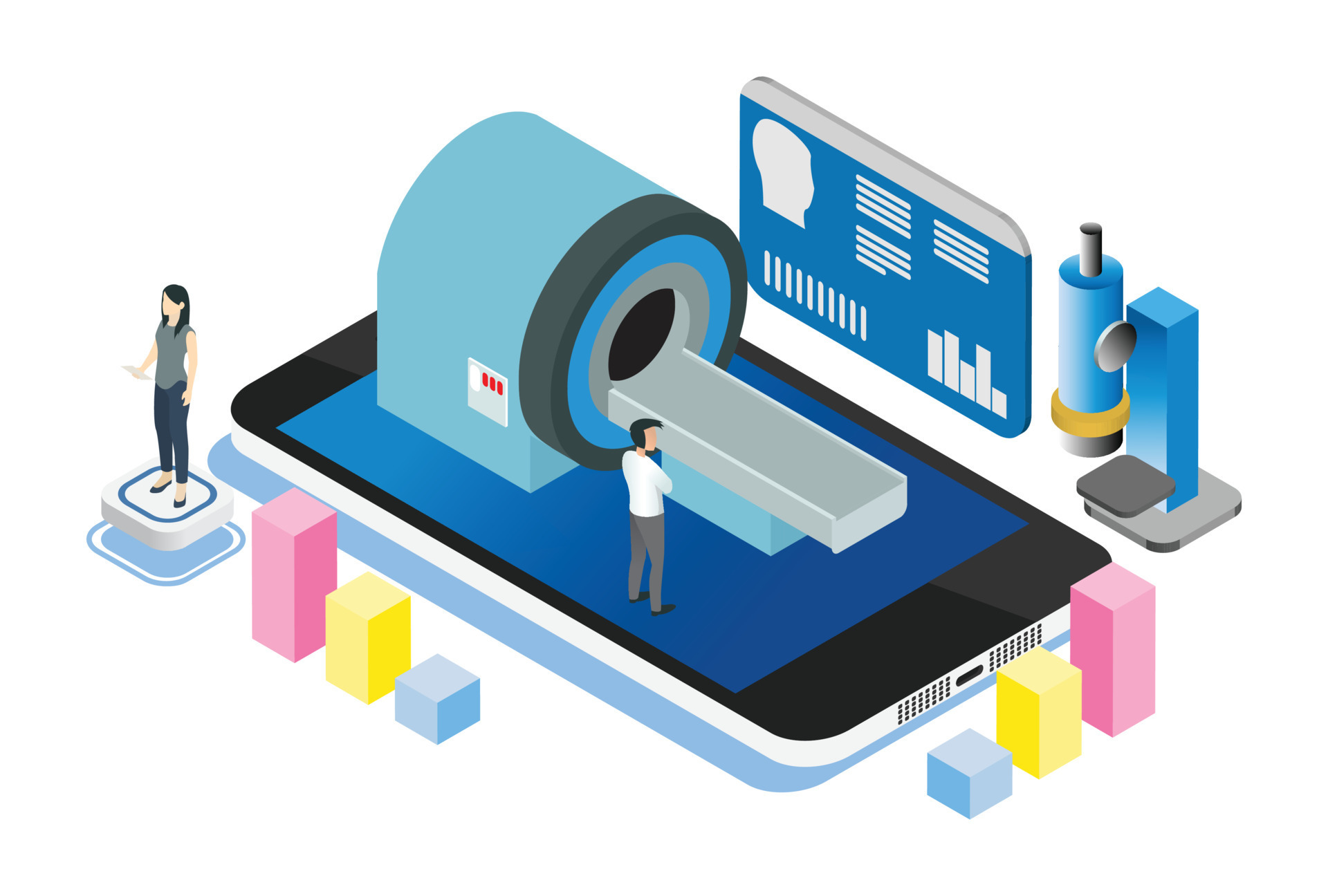 Modern Isometric Medical Mri Checkup Illustration Suitable For