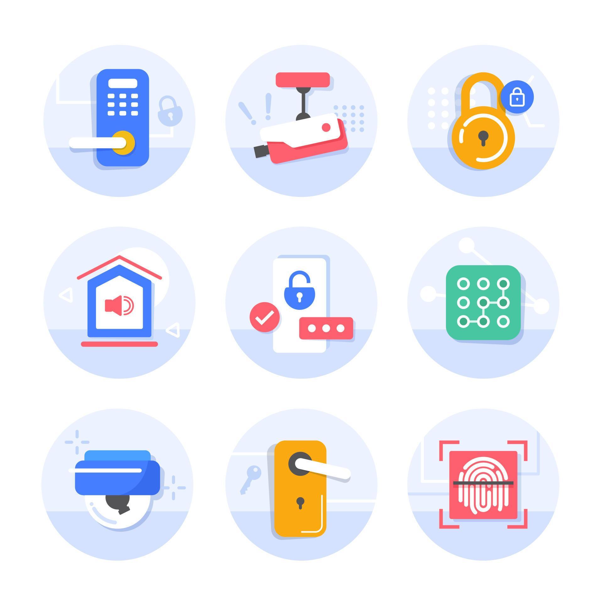 Vector Set Of Security Line Icons Contains Icons Digital Lock Cyber Security Password Smart