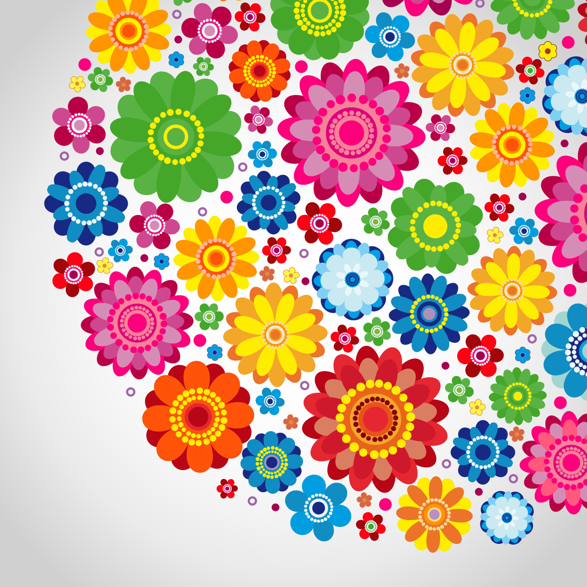 Flowers spring design on a white background, floral vector illustration ...