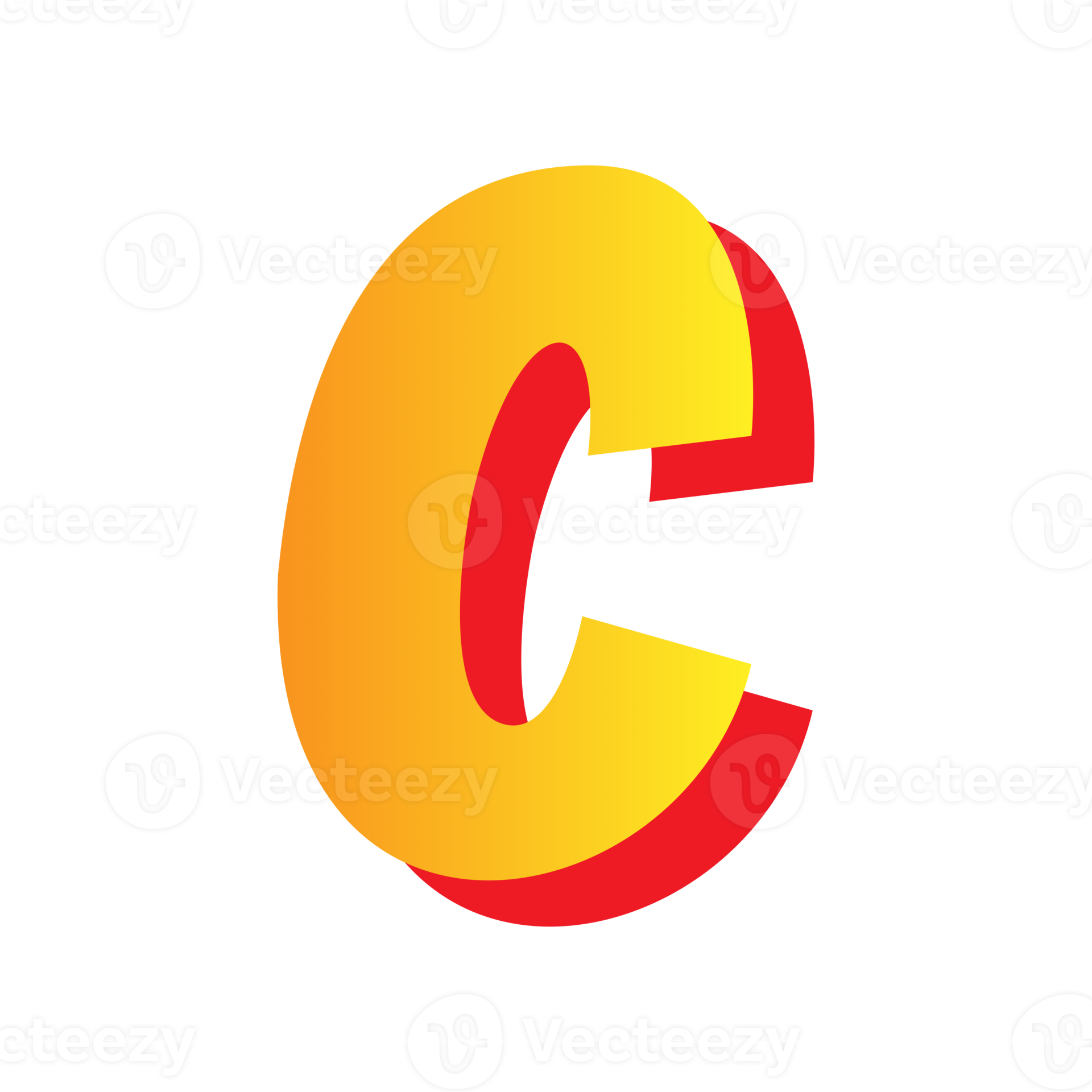 Letter c, comic style typeface with transparent background. png file ...