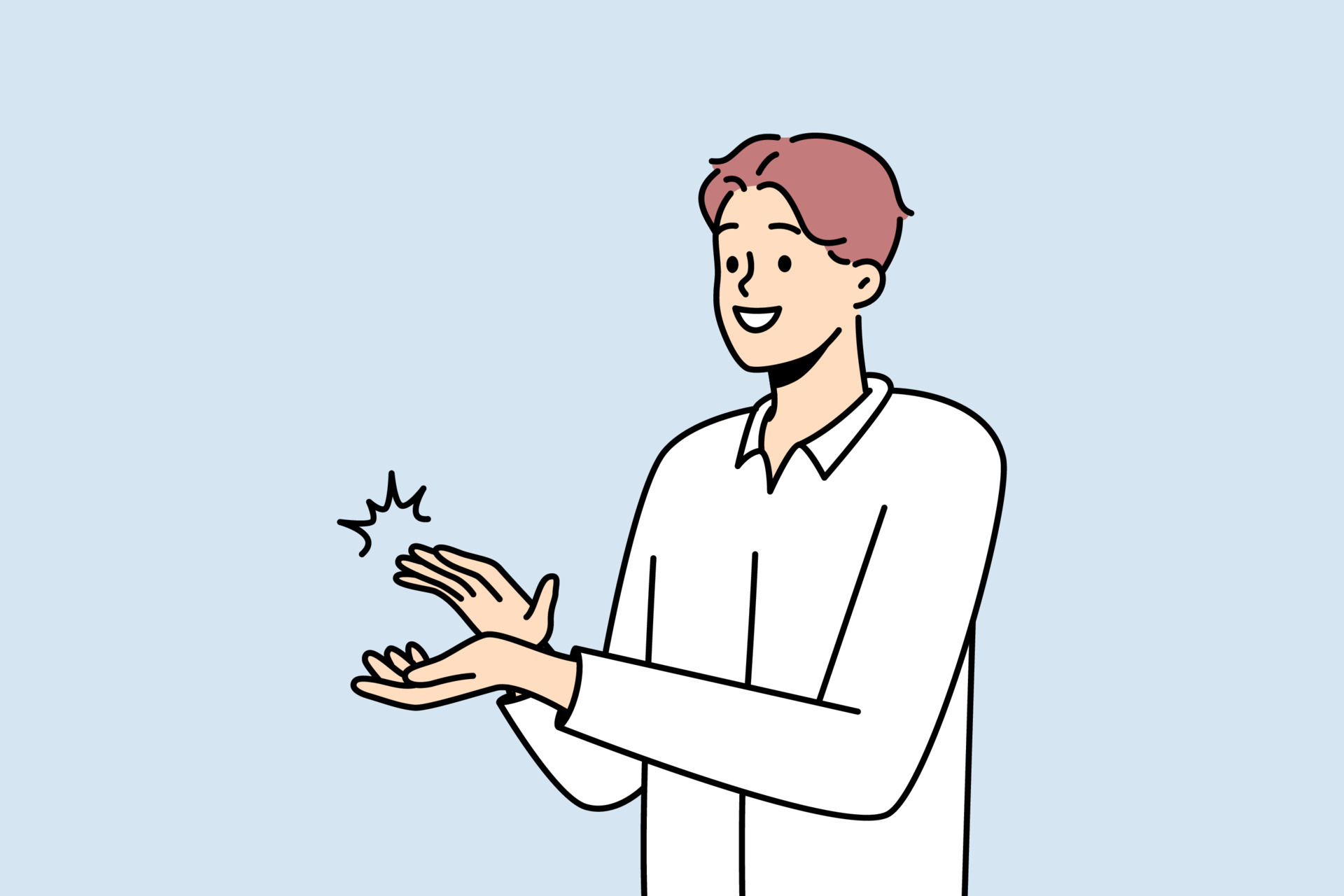 Smiling man clapping hands thanking or showing appreciation. Happy ... Smiling man clapping hands thanking or showing appreciation. Happy ...