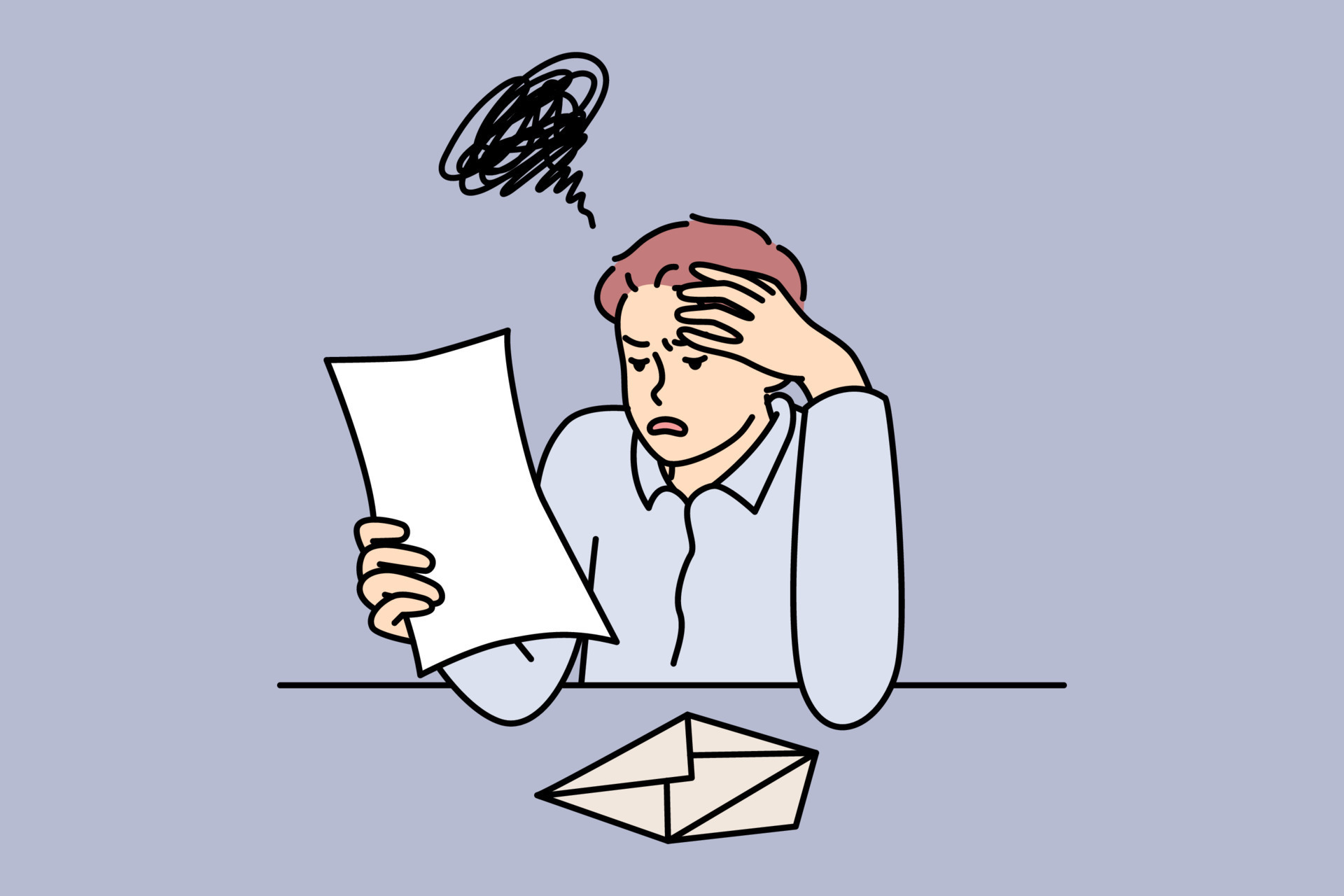 Unhappy Man Reading Bad News In Letter Feel Frustrated With Massage unhappy-man-reading-bad-news-in-letter-feel-frustrated-with-massage
