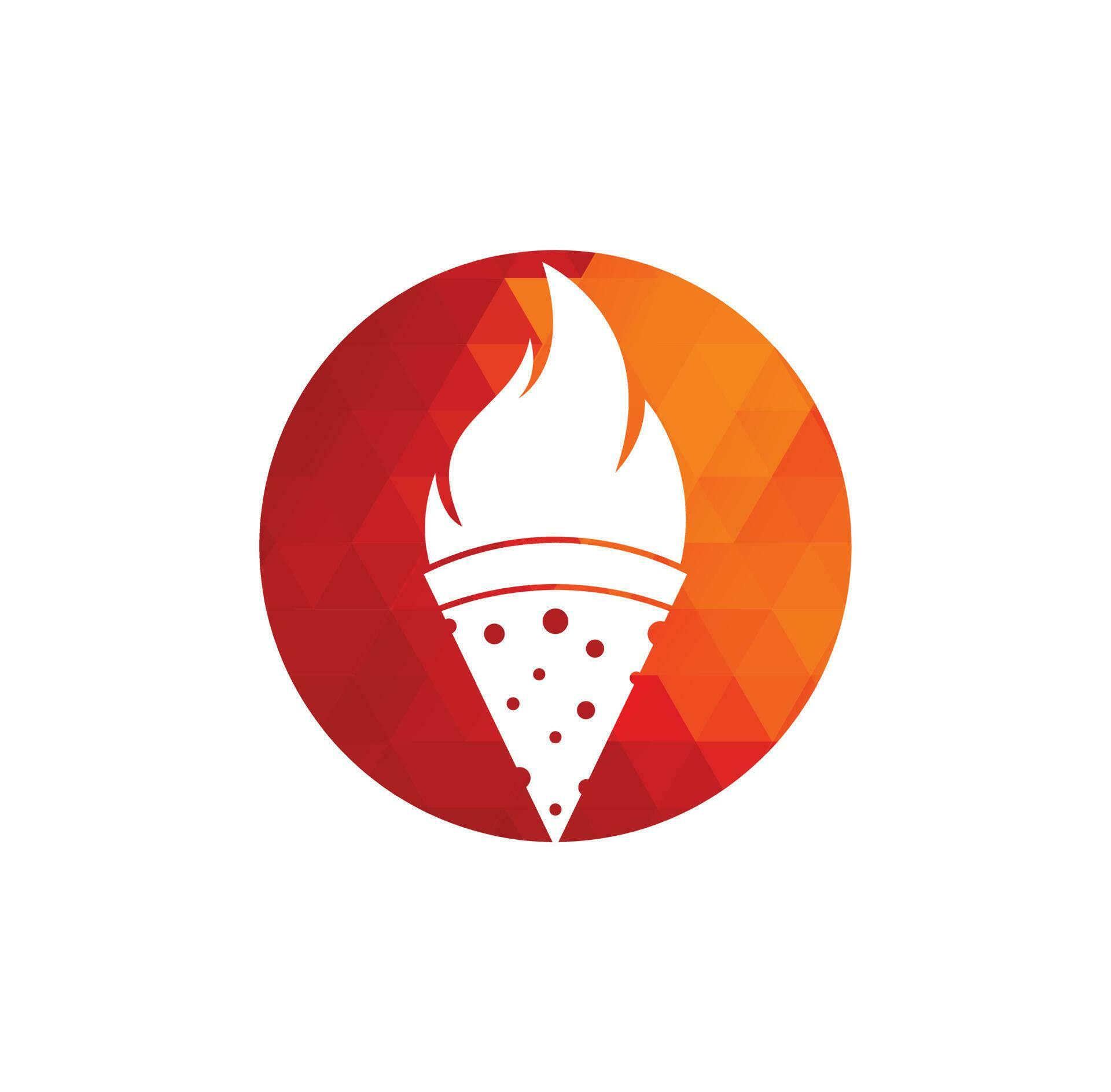 Hot pizza logo design template. Hot Pizza logo hipster retro vintage vector template. Fast Pizza ...