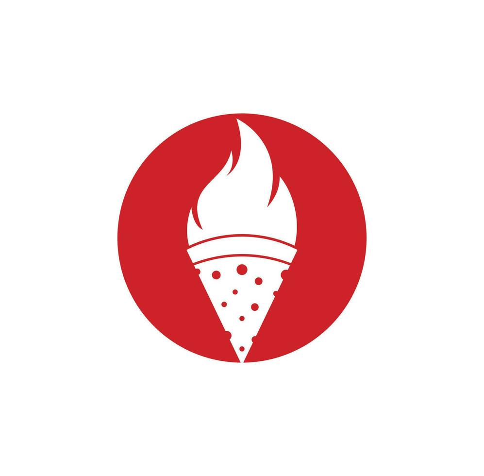 Hot pizza logo design template. Hot Pizza logo hipster retro vintage vector template. Fast Pizza ...