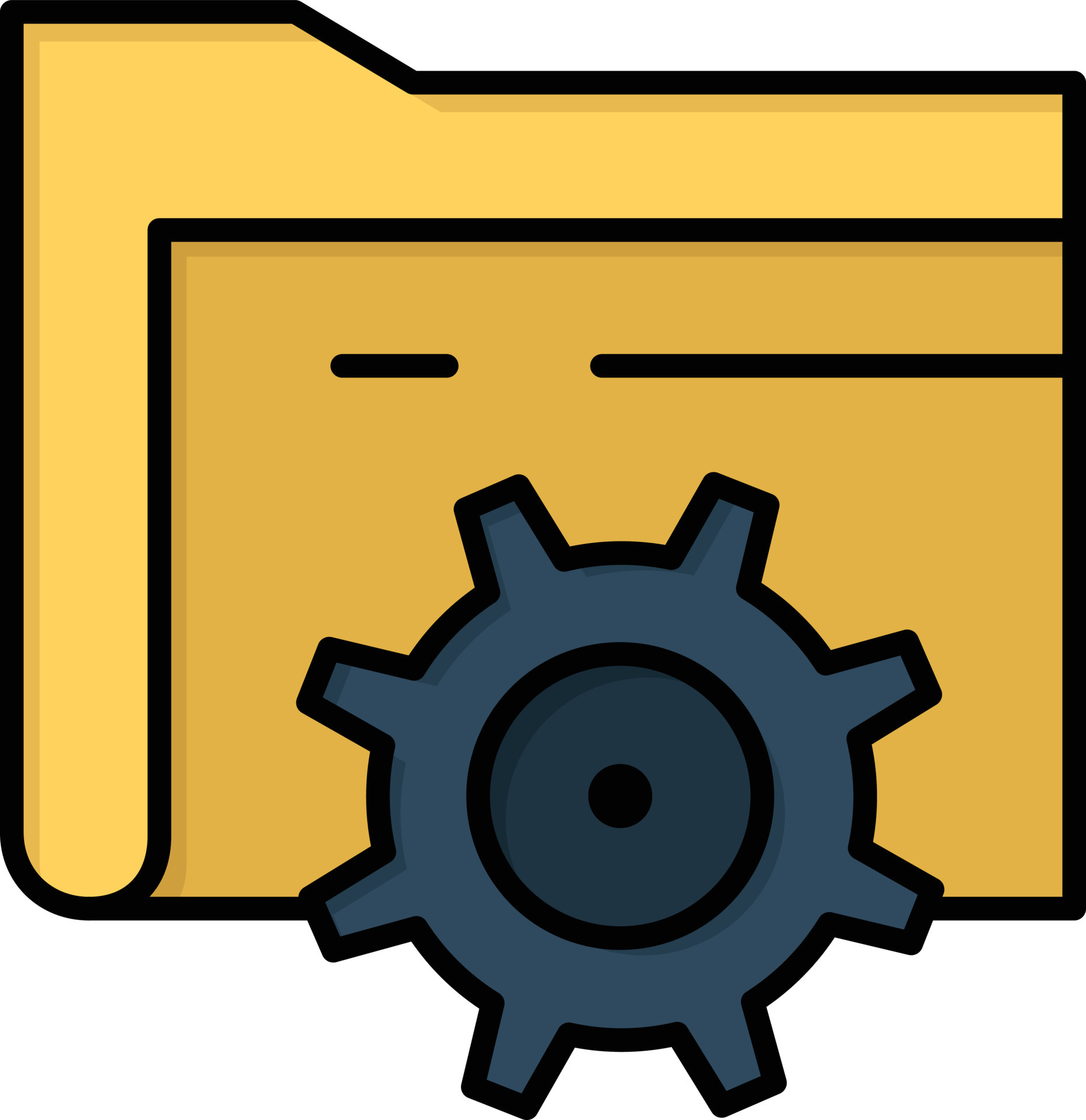 Folder Setting Gear Computing Flat Color Icon Vector Icon Banner Template 13219101 Vector Art At