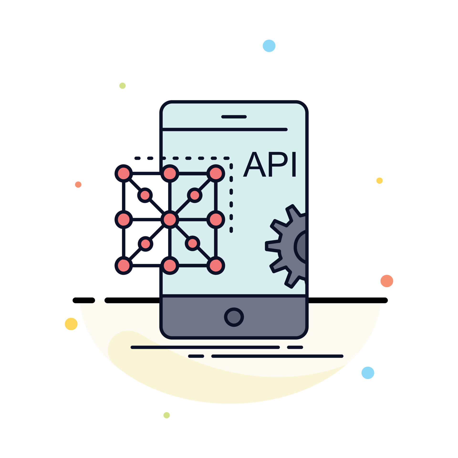 Api Application Coding Development Mobile Flat Color Icon Vector 13219137 Vector Art At Vecteezy