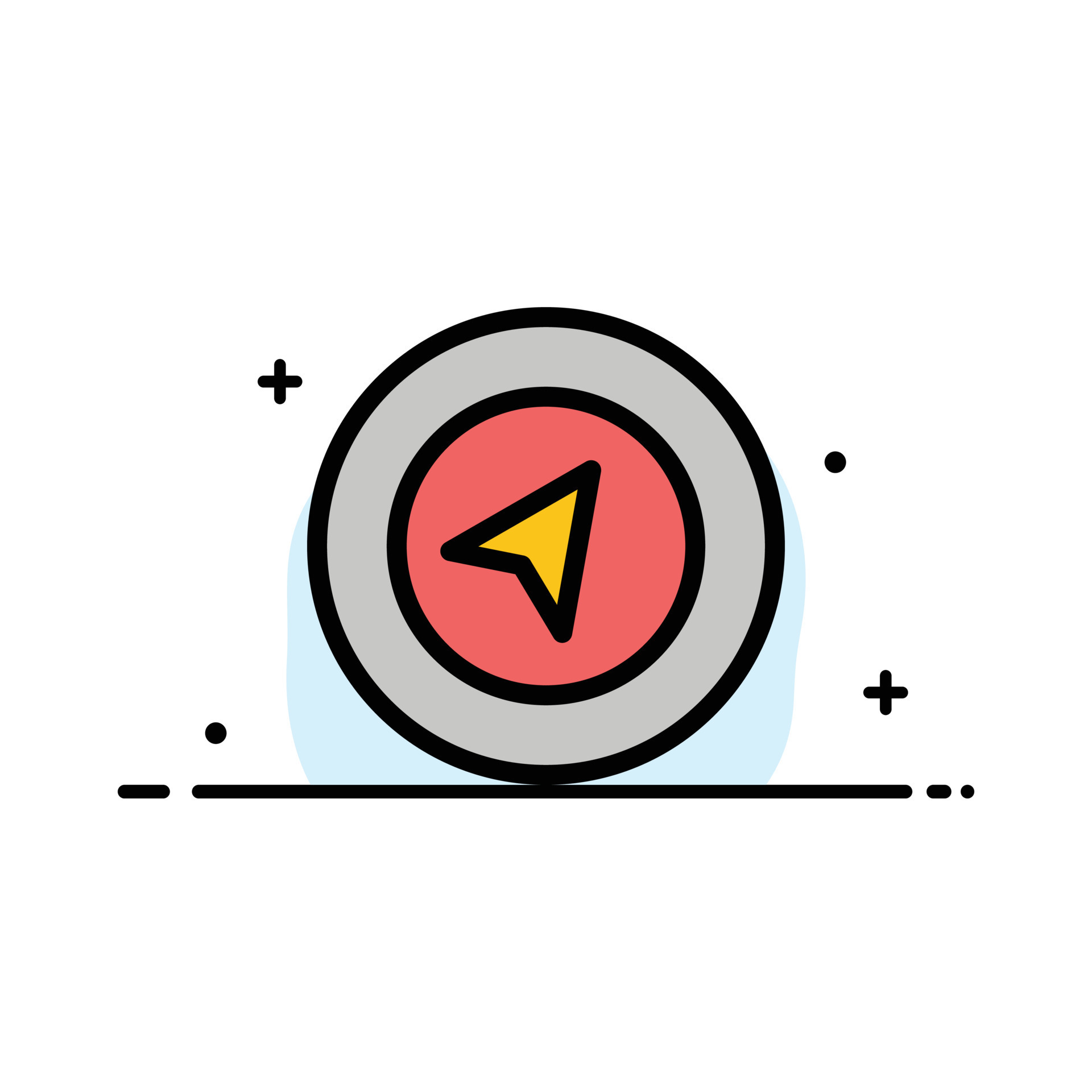 Map Navigation Location Business Flat Line Filled Icon Vector Banner Template 13219138 Vector