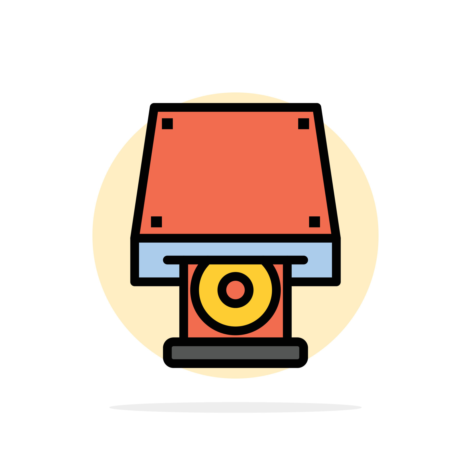 Dvd Cdrom Data Storage Disk Rom Abstract Circle Background Flat Color Icon 13219197 Vector Art