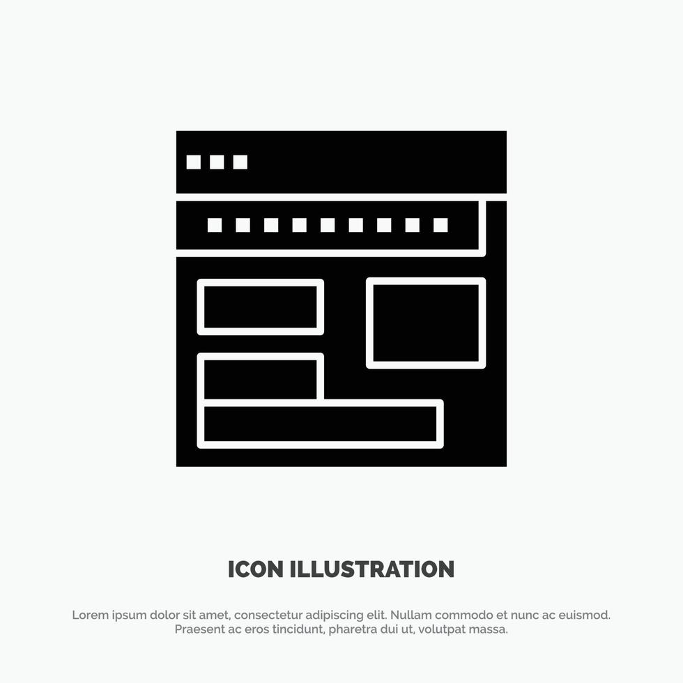 Website Browser Business Corporate Page Web Webpage solid Glyph Icon ...