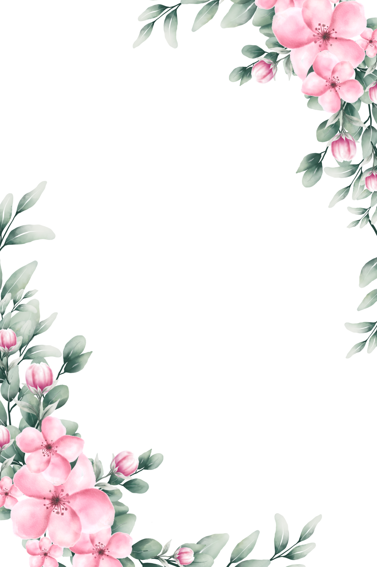 Watercolor Pink Flower Frame 13219597 Png