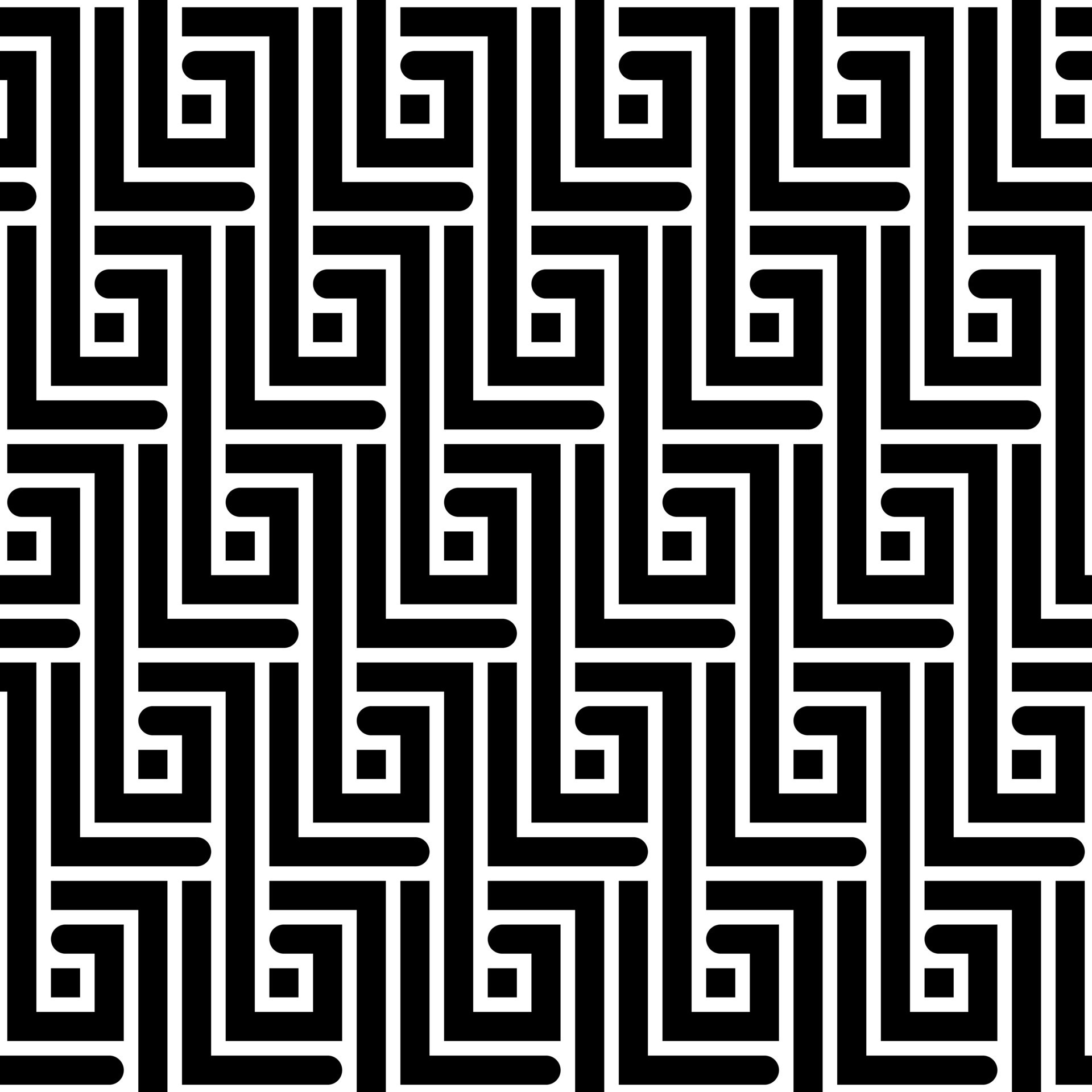 White Abstract Seamless Pattern With Black Rectangular Zigzags In