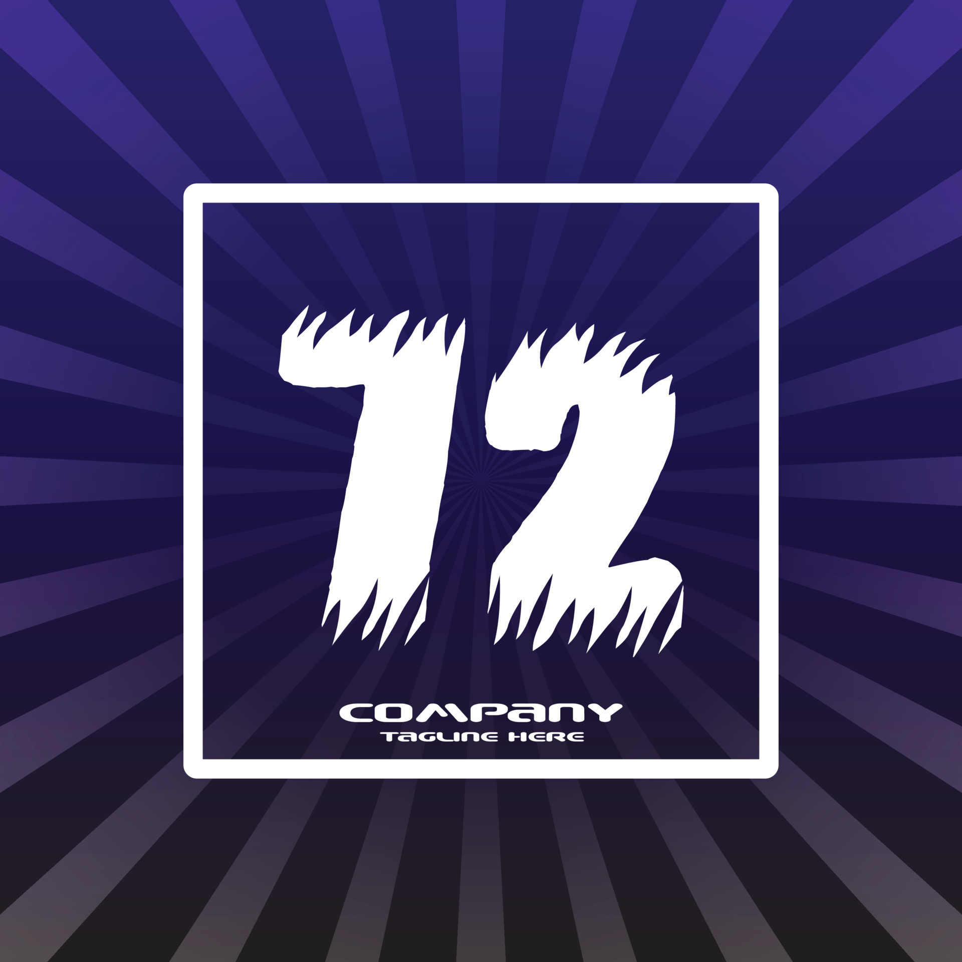 72 Number Initial Logo Template With Stylish Background 13222076 Vector
