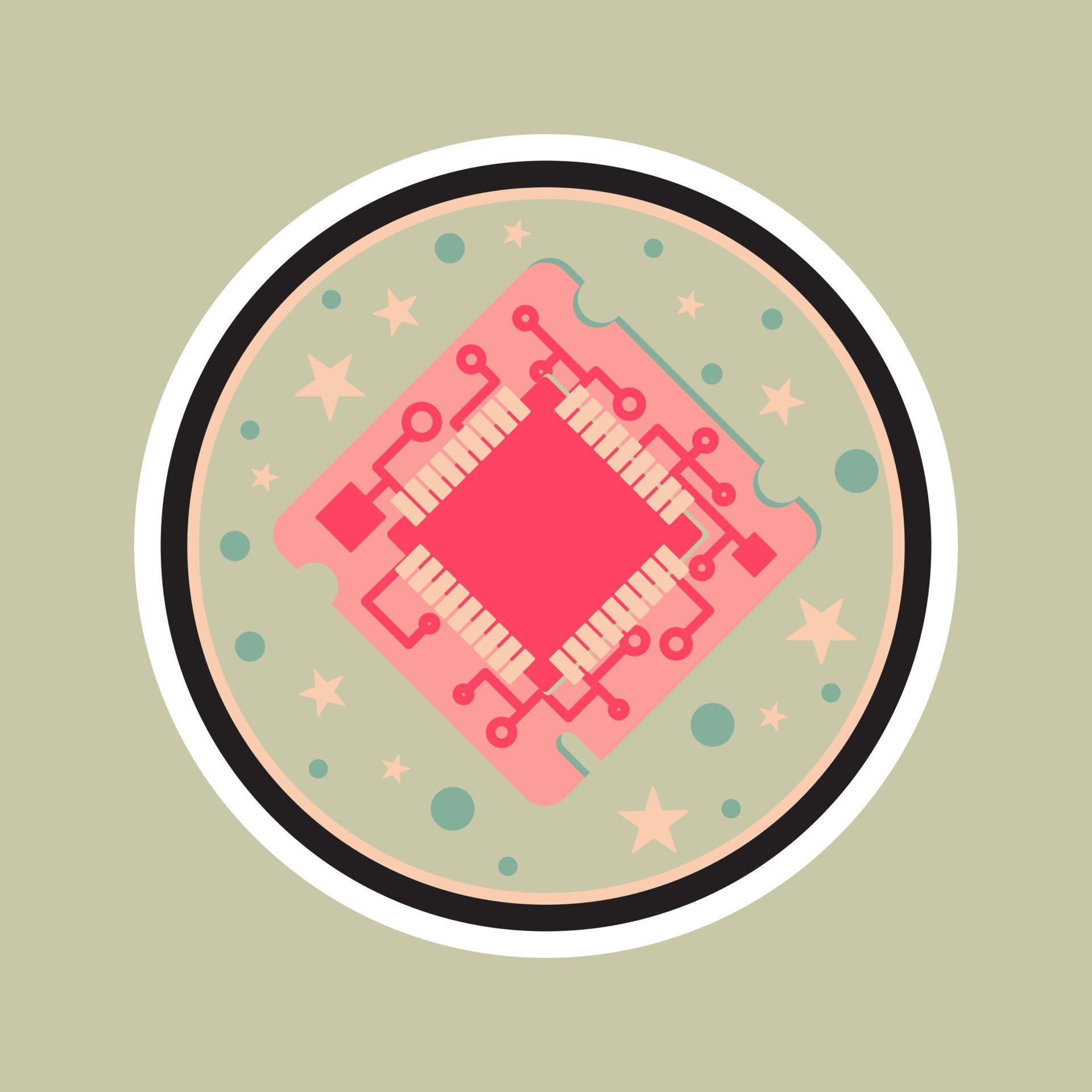 Computer Processor Chip 13222234 Vector Art at Vecteezy