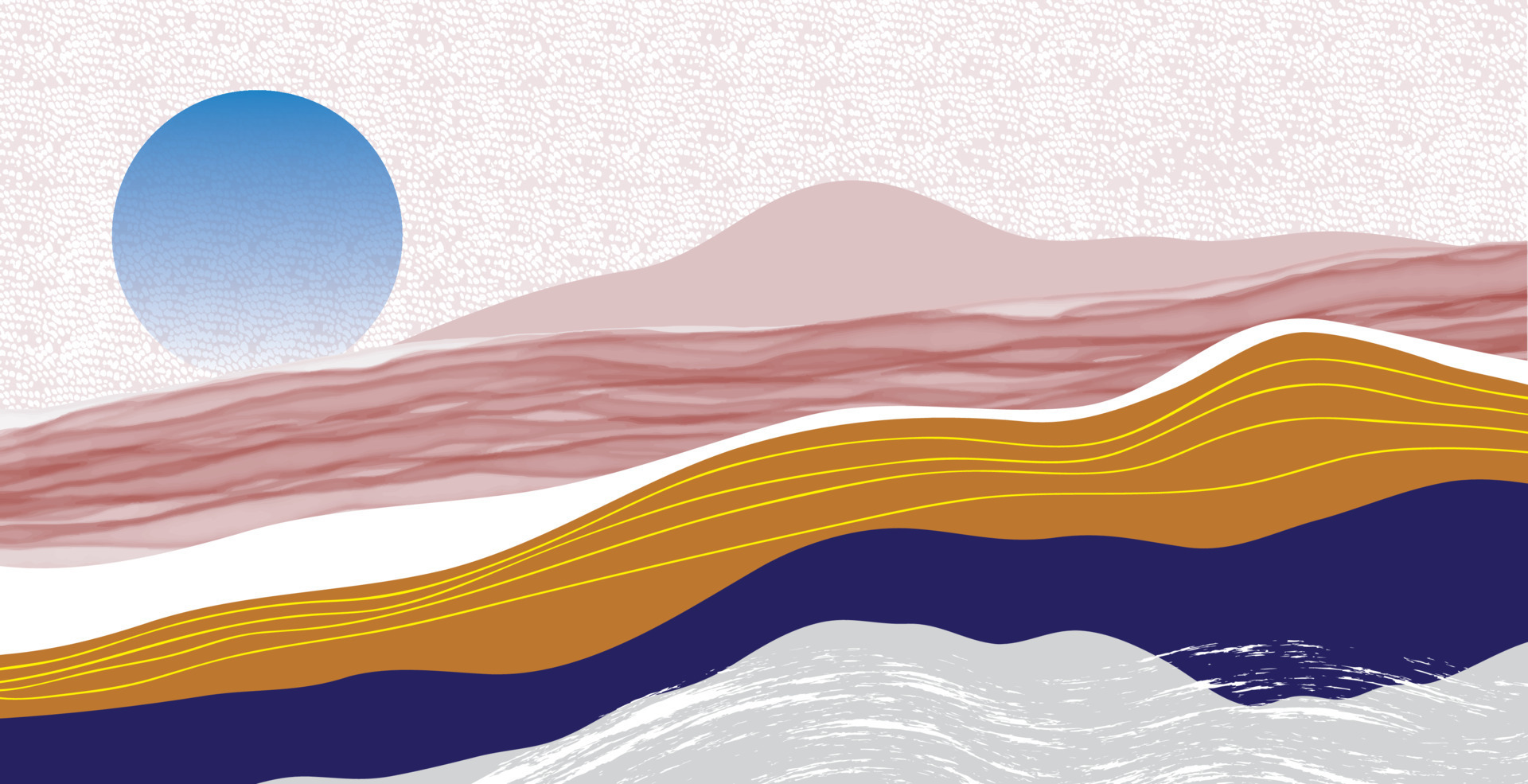 Japanese Background With Line Wave Pattern Vector Abstract Template With Geometric Pattern