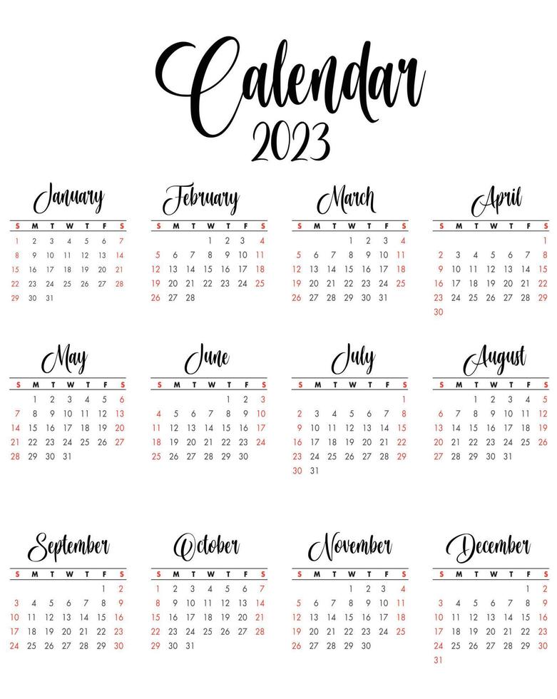 Wall calendar in a minimalist style. calendar template for 2023 year ... Wall calendar in a minimalist style. calendar template for 2023 year ...