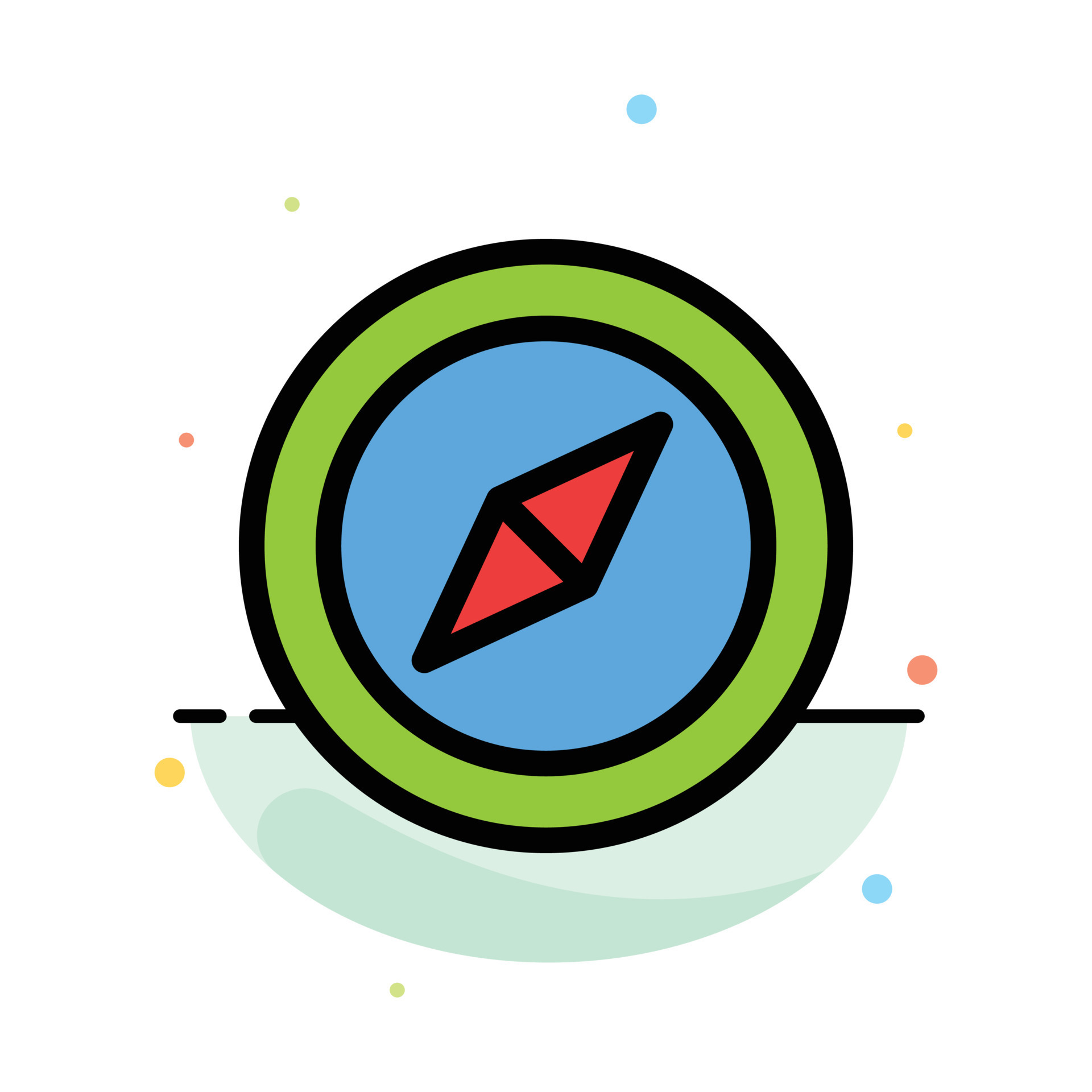 Compass Location Map Abstract Flat Color Icon Template 13223235 Vector Art At Vecteezy