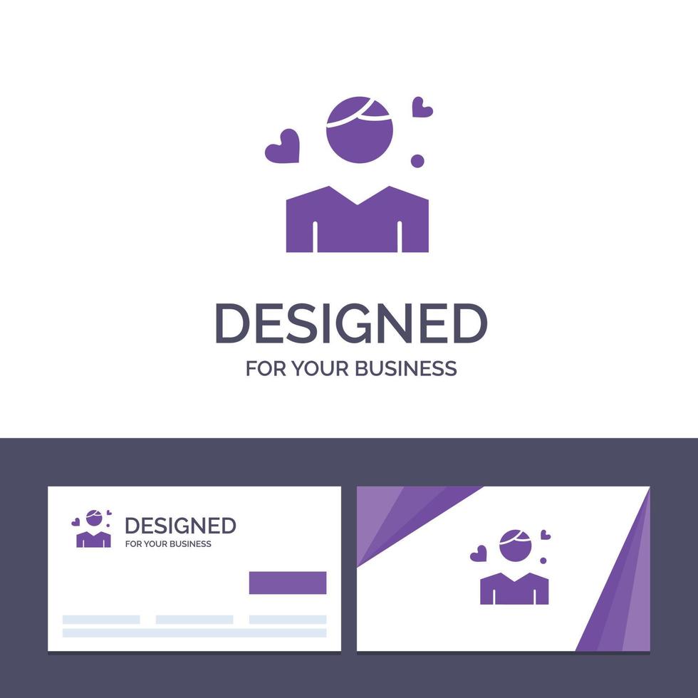 Creative Business Card and Logo template Man Boy Avatar Person Heart ... Creative Business Card and Logo template Man Boy Avatar Person Heart ...