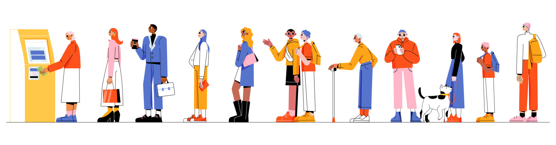 People at atm queue, clients terminal transaction 13224069 Vector Art ... People at atm queue, clients terminal transaction 13224069 Vector Art ...