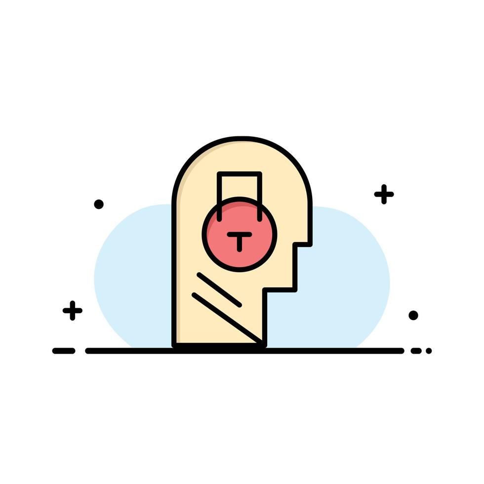 Lock Secure Message Data User Business Flat Line Filled Icon Vector
