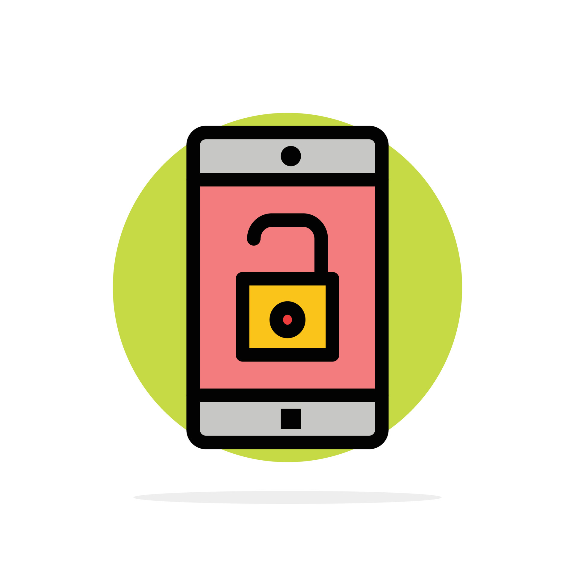 Application Mobile Mobile Application Unlock Abstract Circle Background Flat Color Icon 13224848