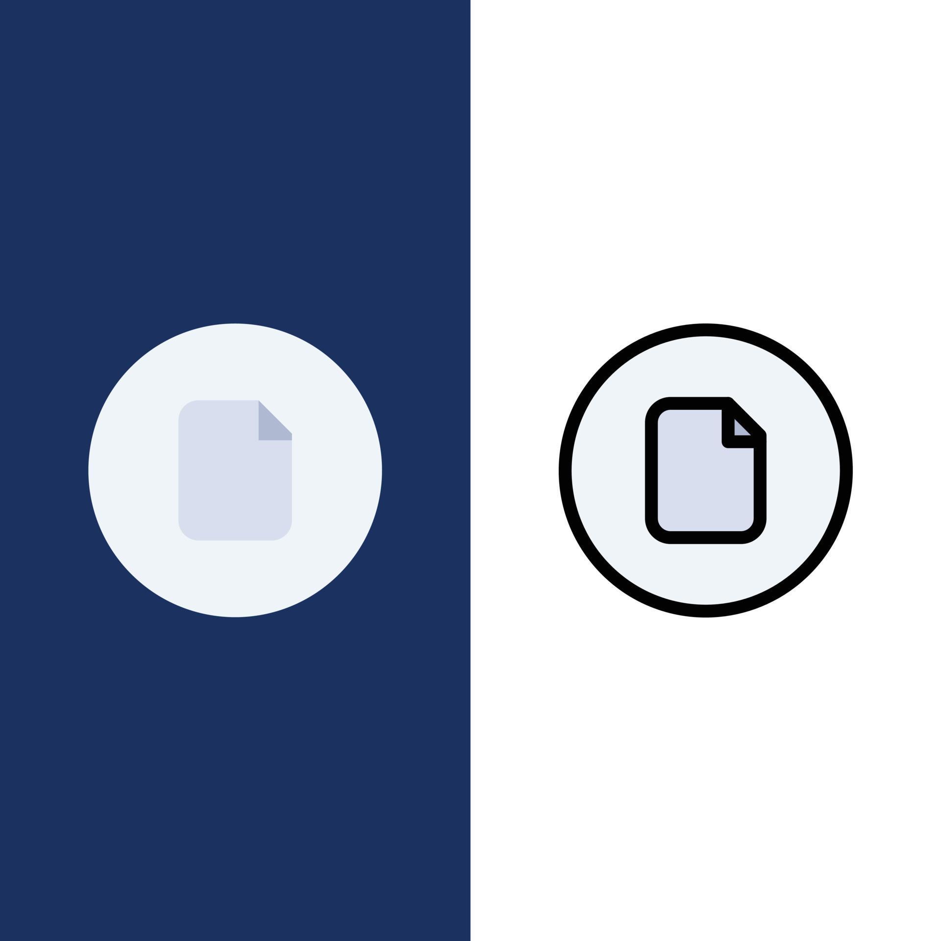 Document File Basic Ui Icons Flat And Line Filled Icon Set Vector Blue