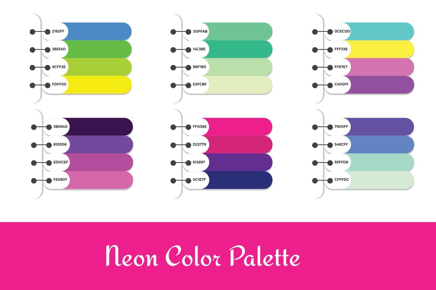 6 Different Neon Color Palette 13225470 Vector Art At Vecteezy