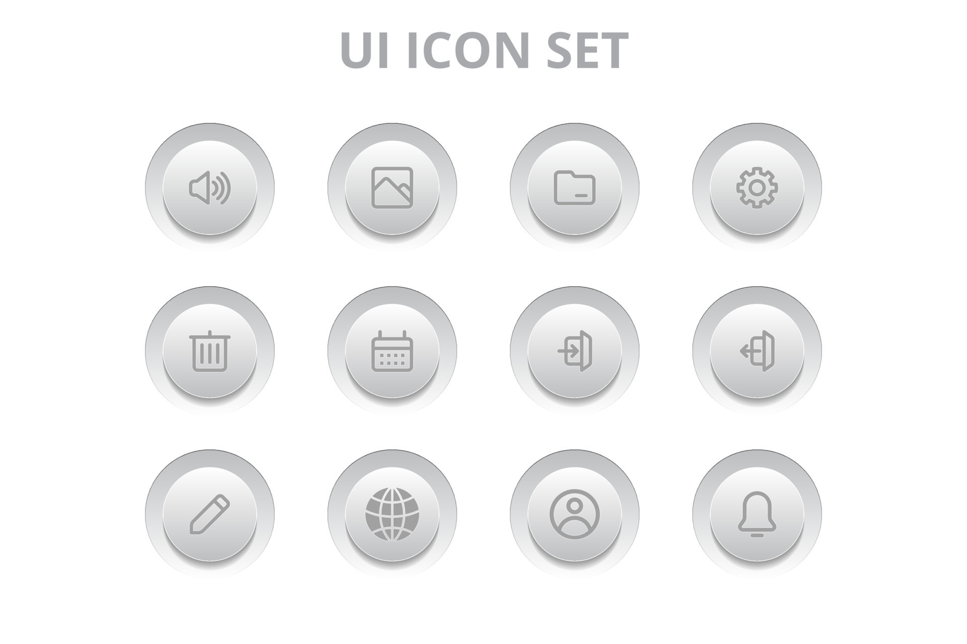 Set of ui minimal icon button vector 13226870 Vector Art at Vecteezy