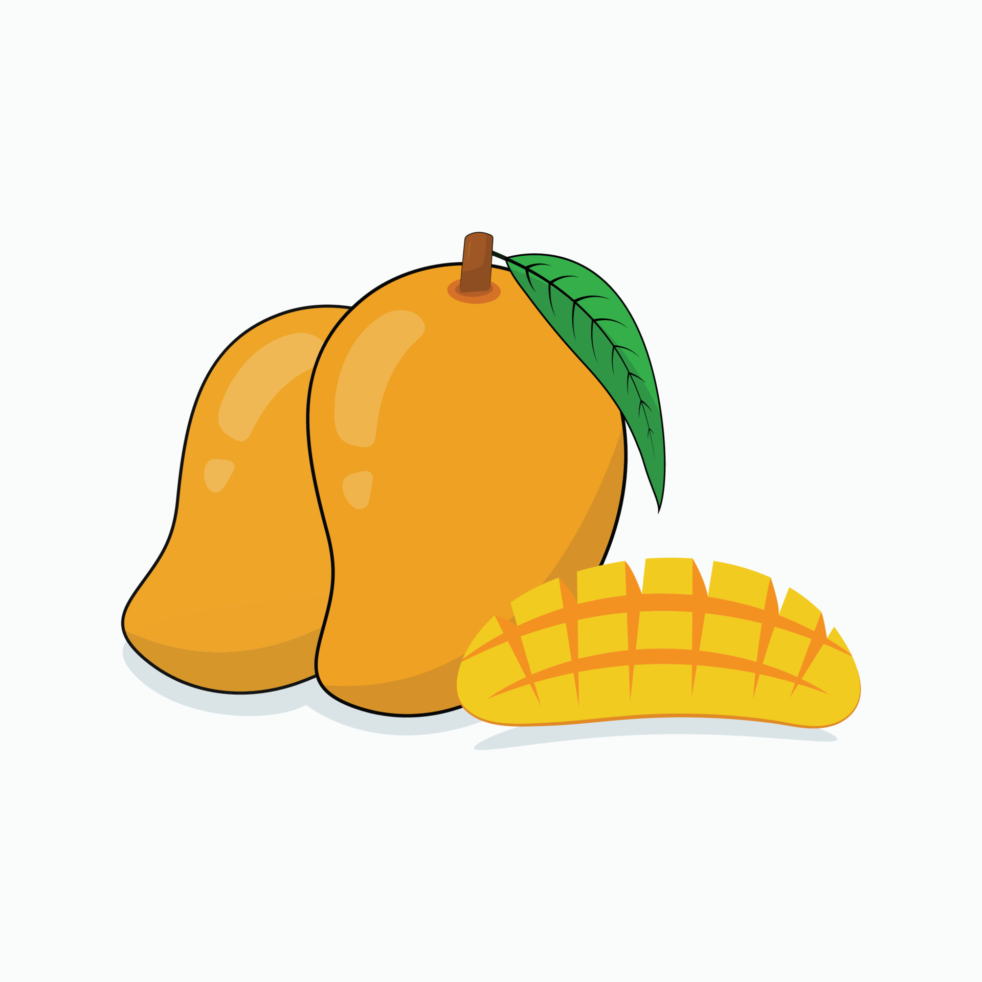 Fresh mango whole and slice with leaves vector illustration 13236593 ... Fresh mango whole and slice with leaves vector illustration 13236593 ...